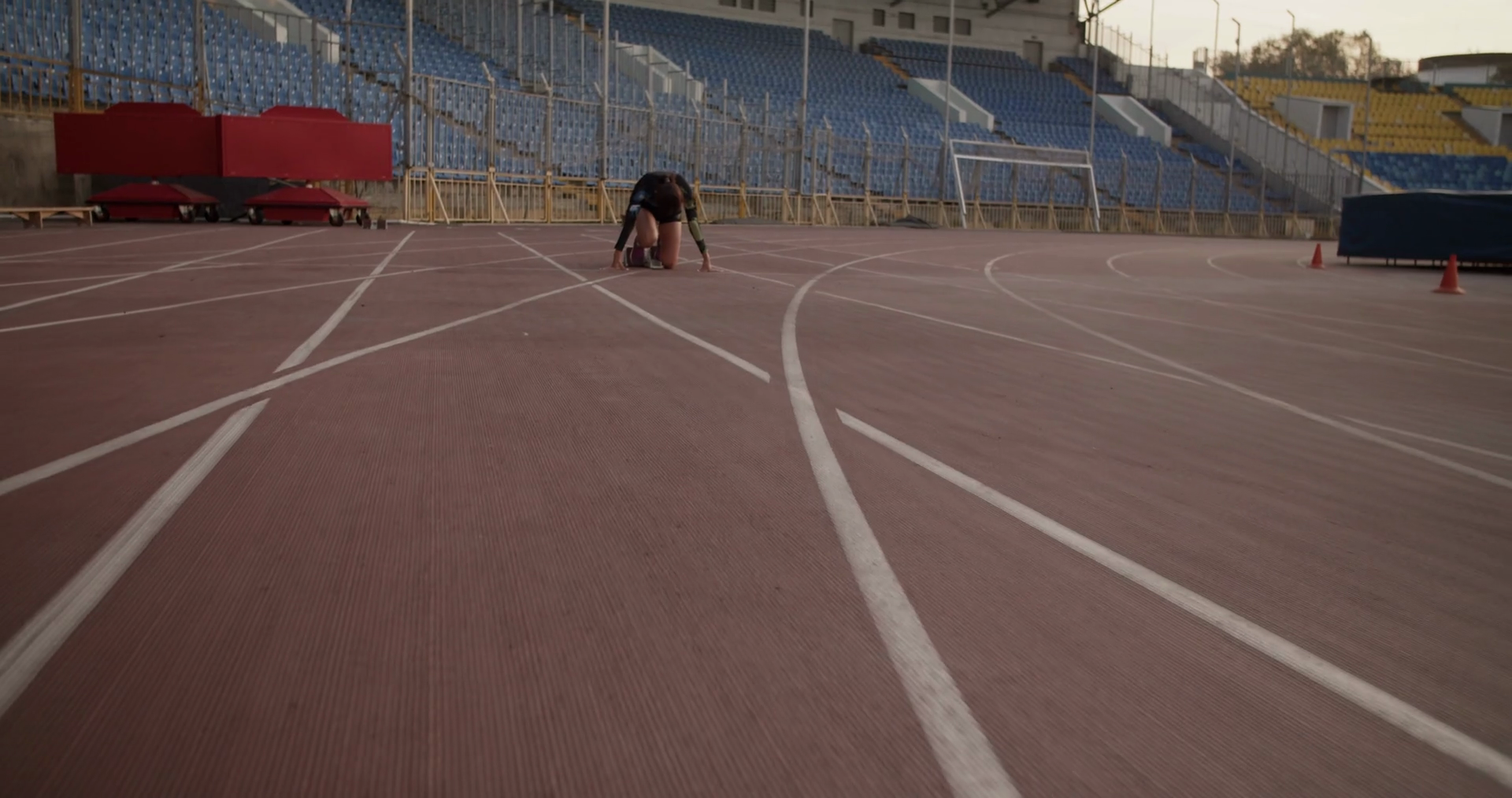 Female Runner At Starting Block Getting Stock Footage SBV-347728239 ...