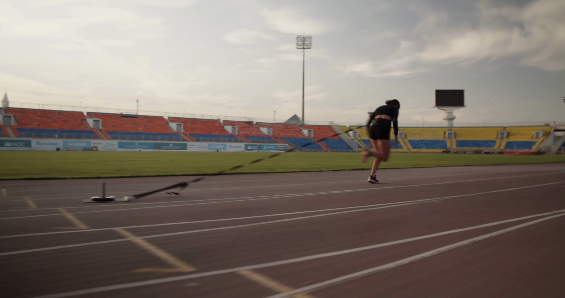 Strong Female Sprinter Running With Weights Stock Footage SBV-347728161 ...