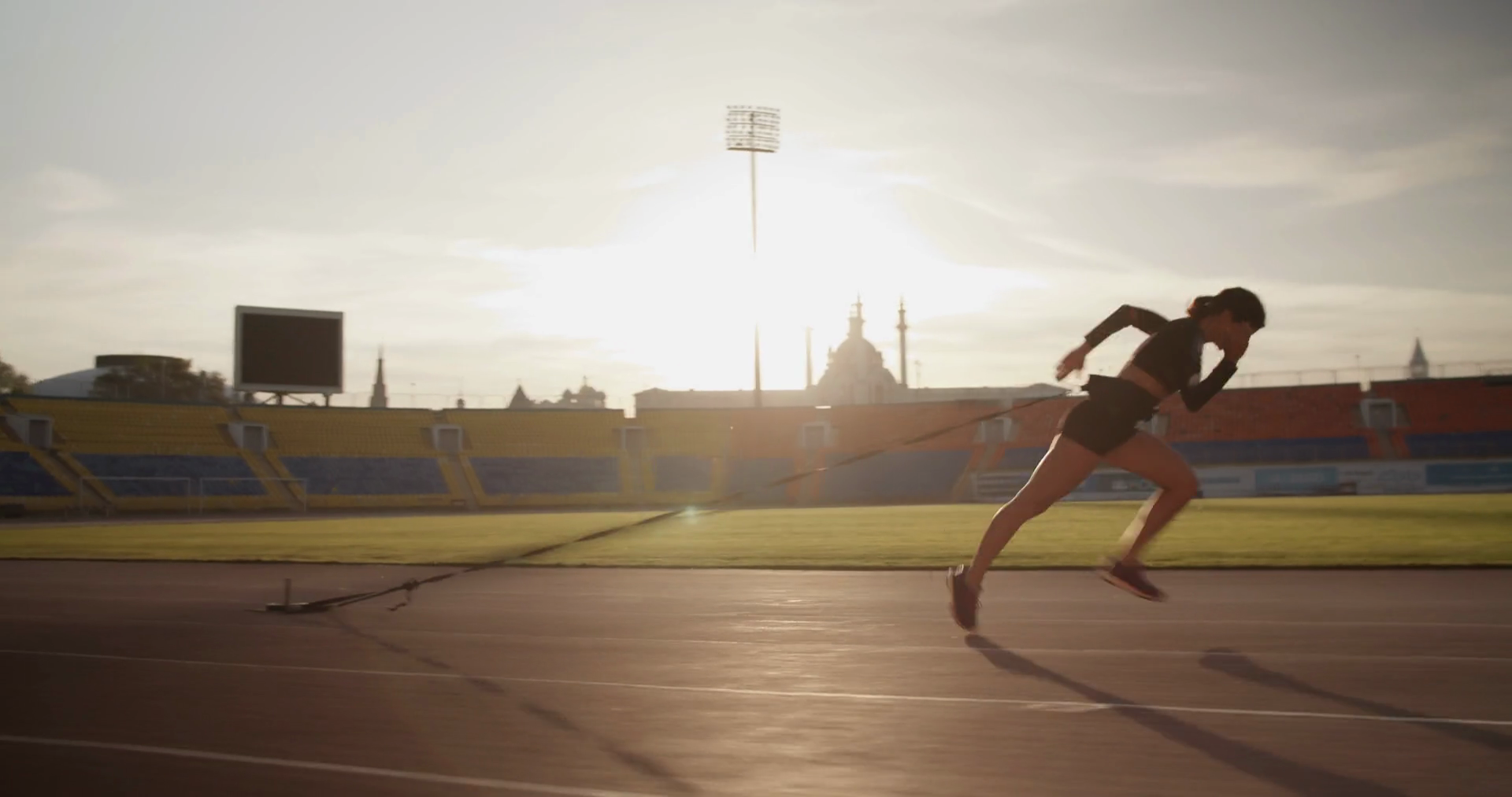 Strong Female Sprinter Running With Weights Stock Footage SBV-347728152 ...
