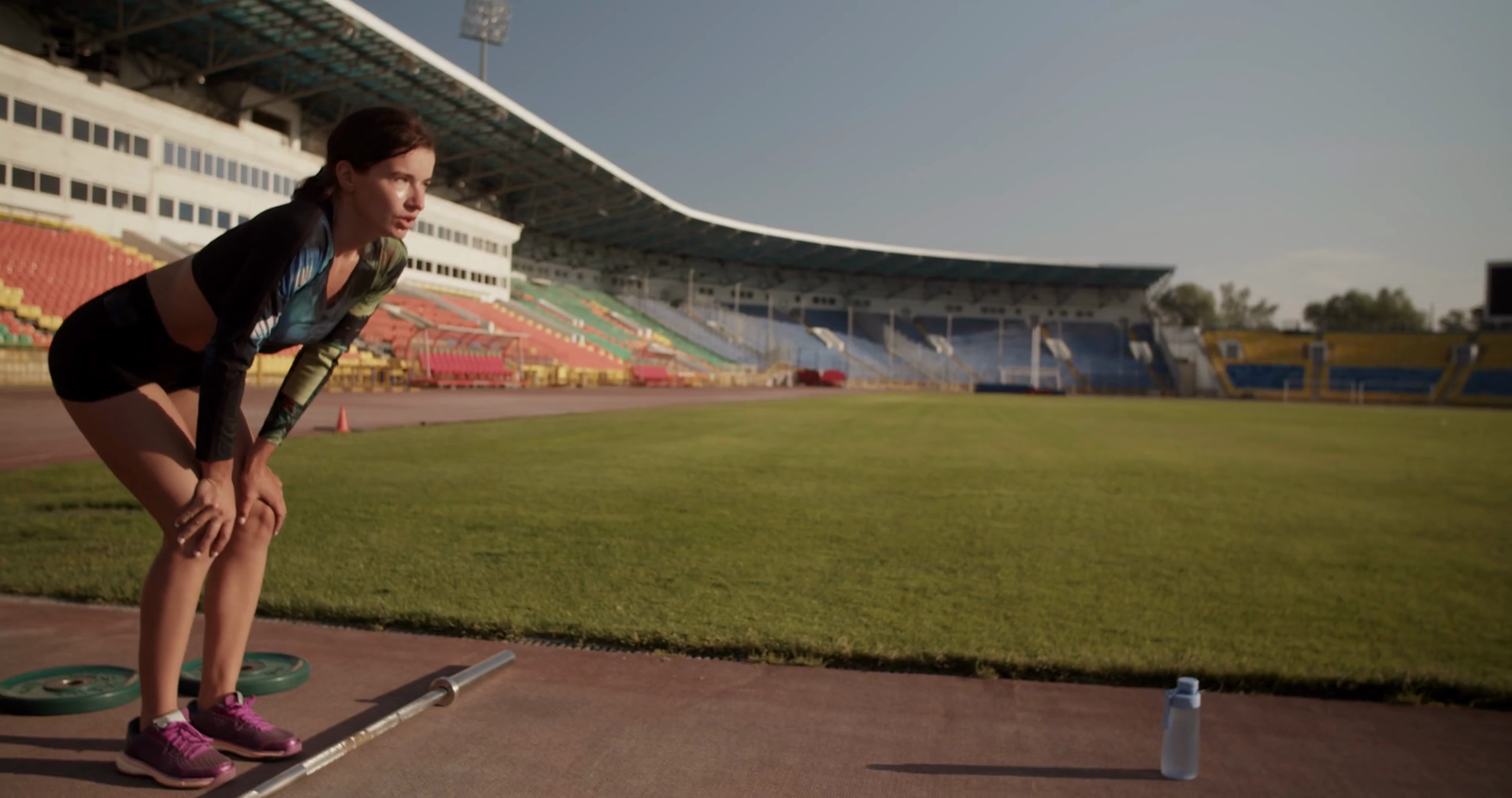 Tired Female Sprinter Resting Workout In Stock Footage SBV-347728175 ...