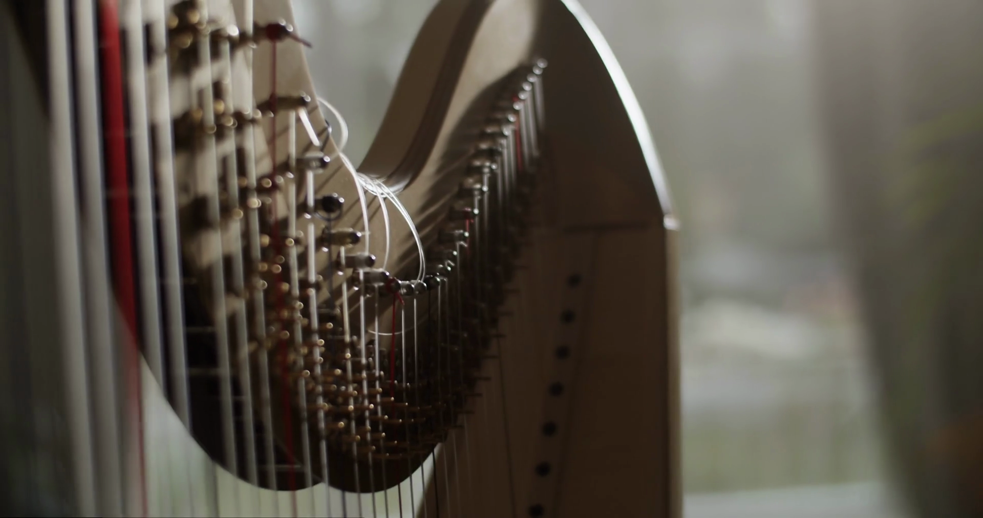 Harp Musical Instrument In Dark Studio With Stock Footage SBV-348470313 ...