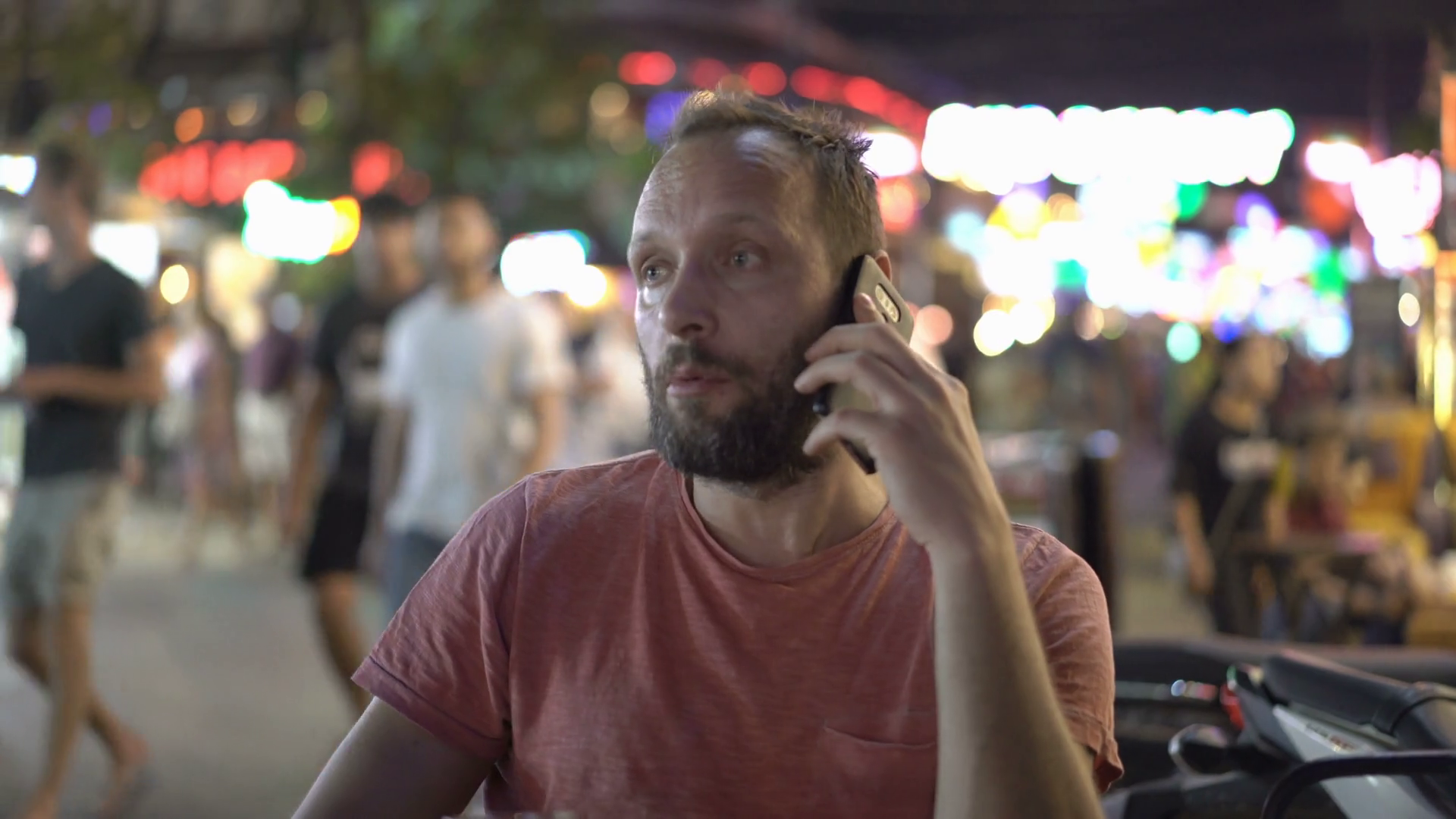Angry Man Sitting At Night In City Drinking Stock Footage SBV-331447417 ...