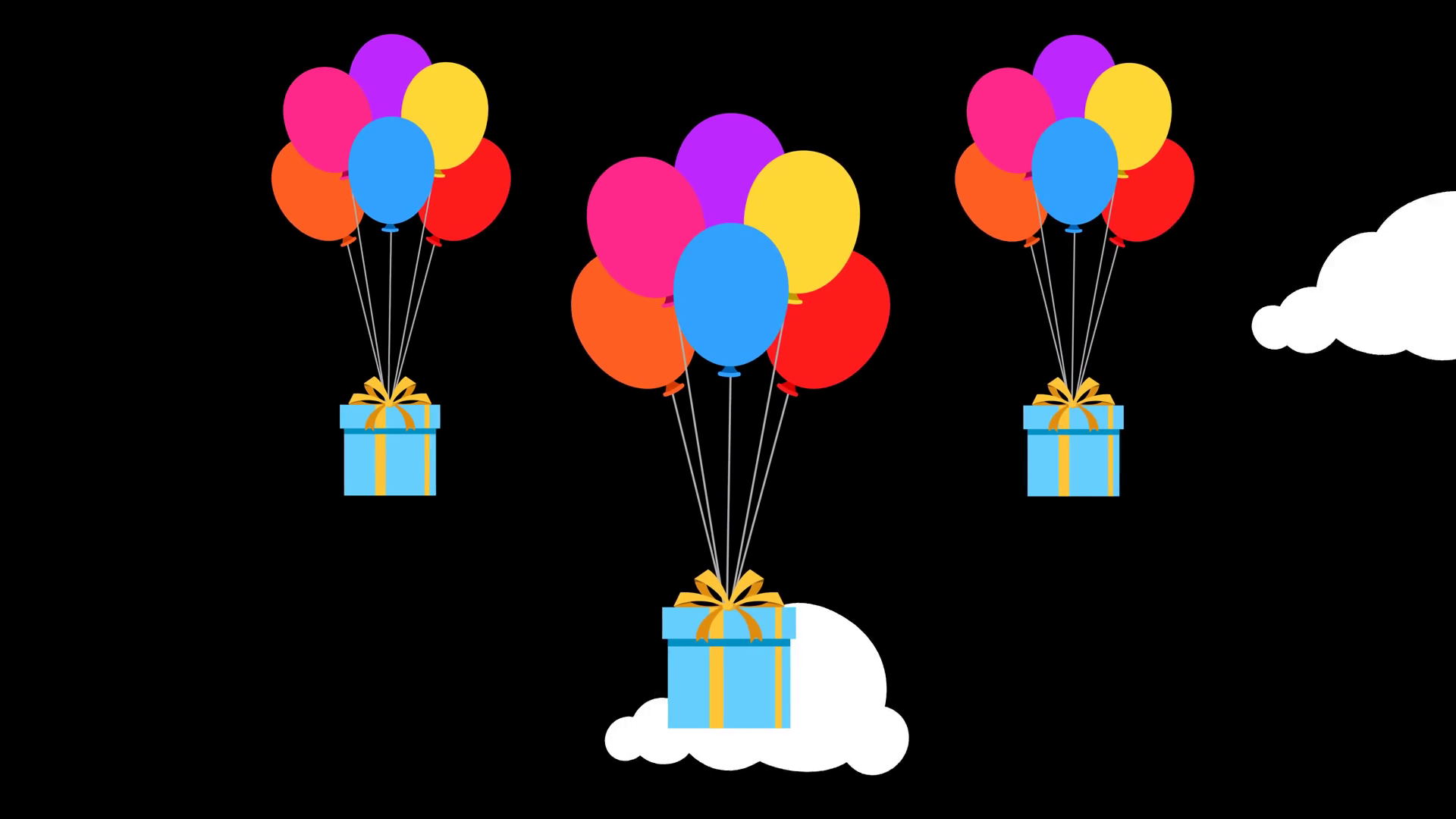 Floating Presents Tied To Balloons Party Stock Footage SBV-352878549 ...