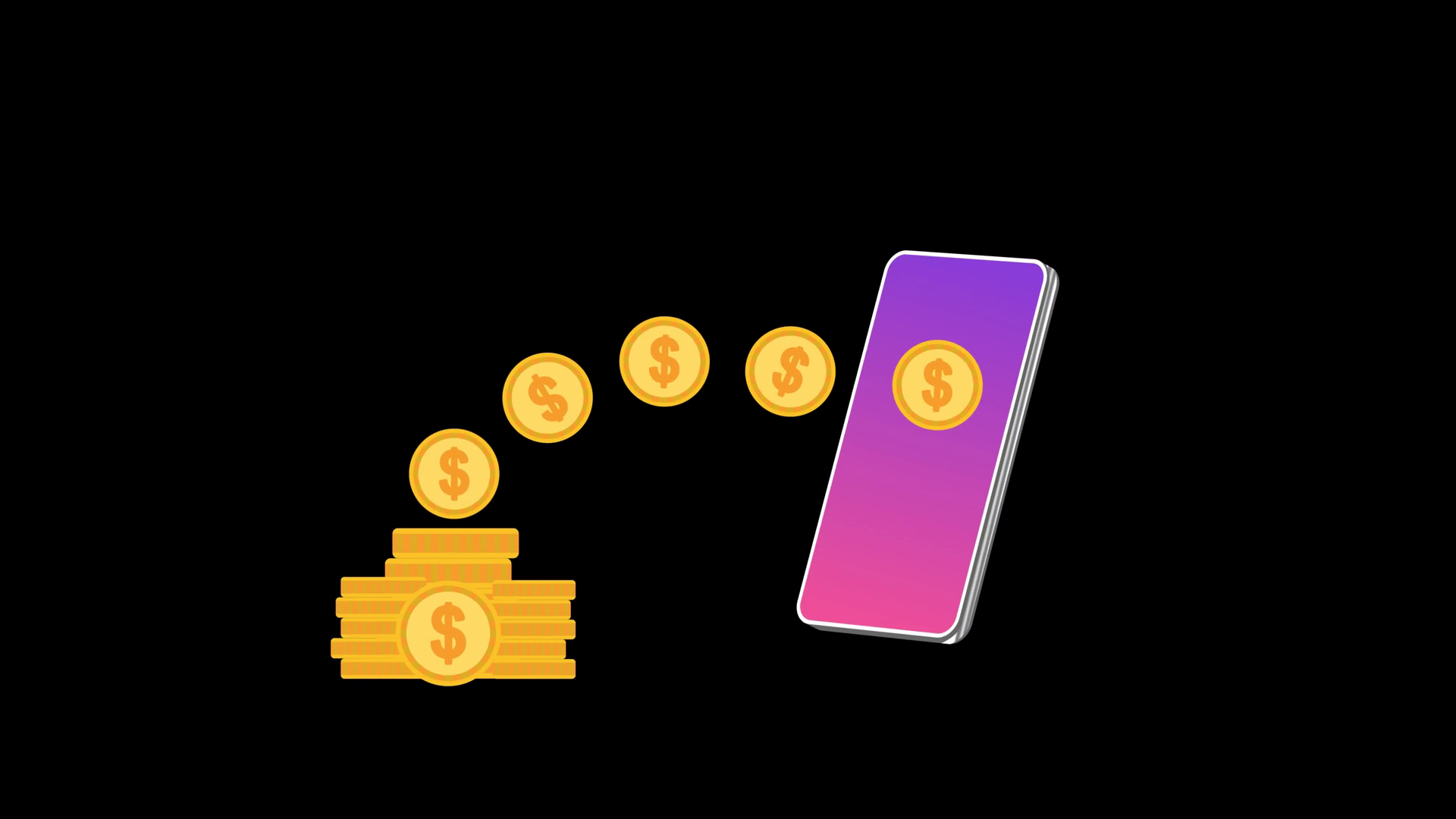 Money Send Mobile Smart Phone With Banking Stock Motion Graphics SBV ...