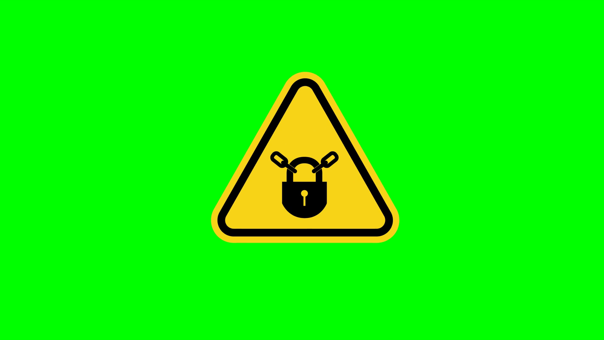Yellow Triangle Caution Lock Chain Padlock Stock Footage SBV-348928146 ...