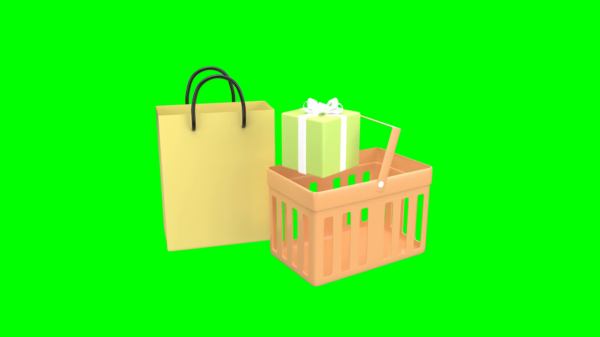 Animation Shopping With Basket Gift Box Bag Stock Footage SBV-352064781 ...