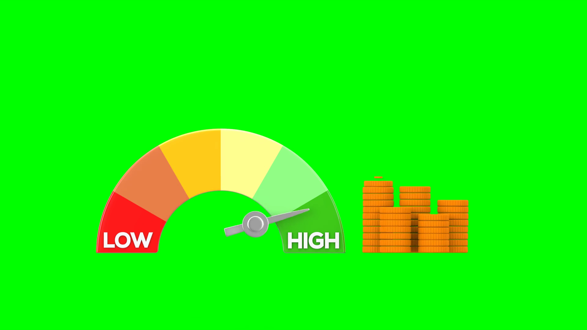 3d Animation Gauge Indicating High Financial Stock Footage SBV ...