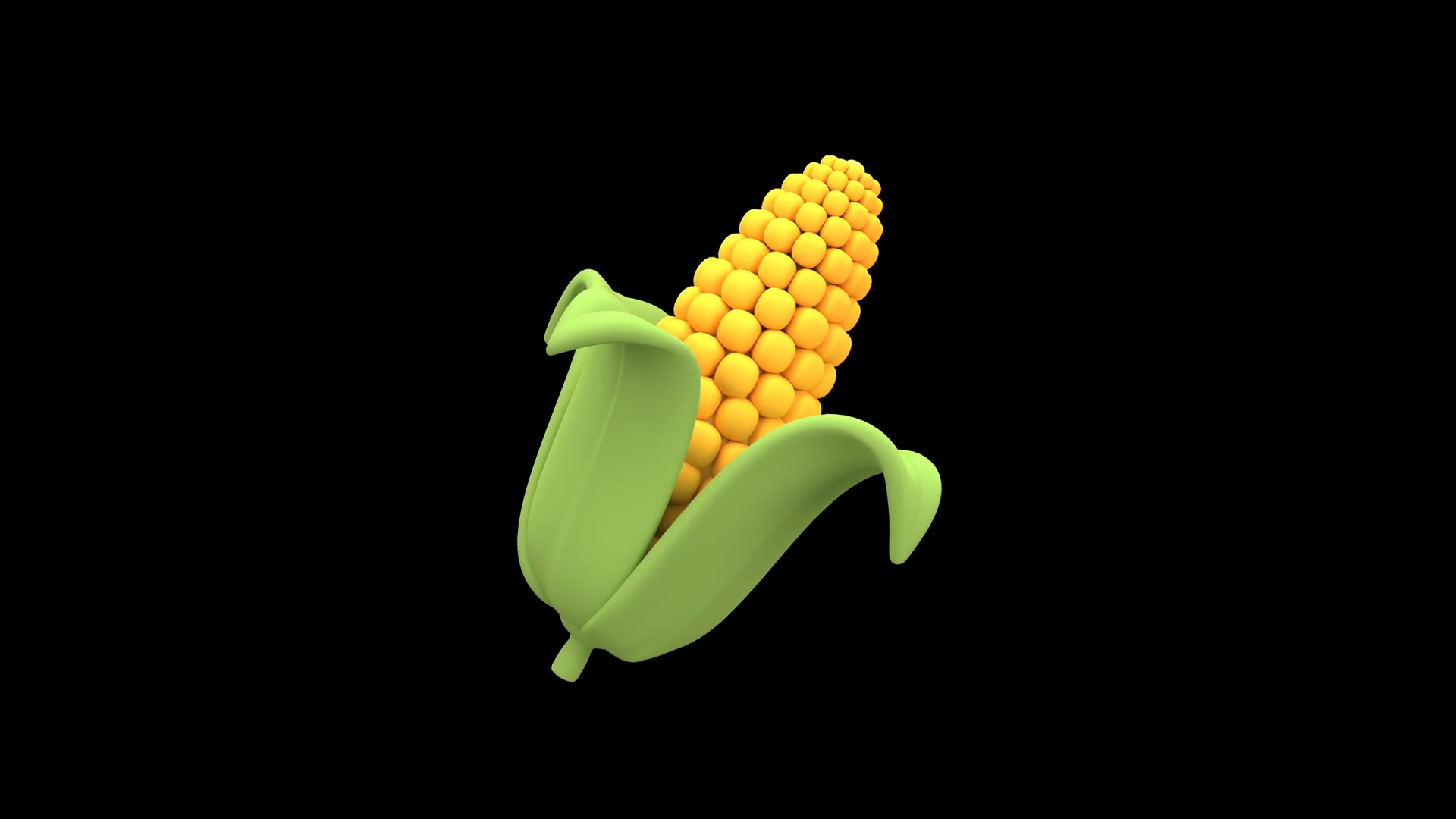 Cute 3d Corn Cob With Green Husk Food Stock Footage SBV-352259987 ...