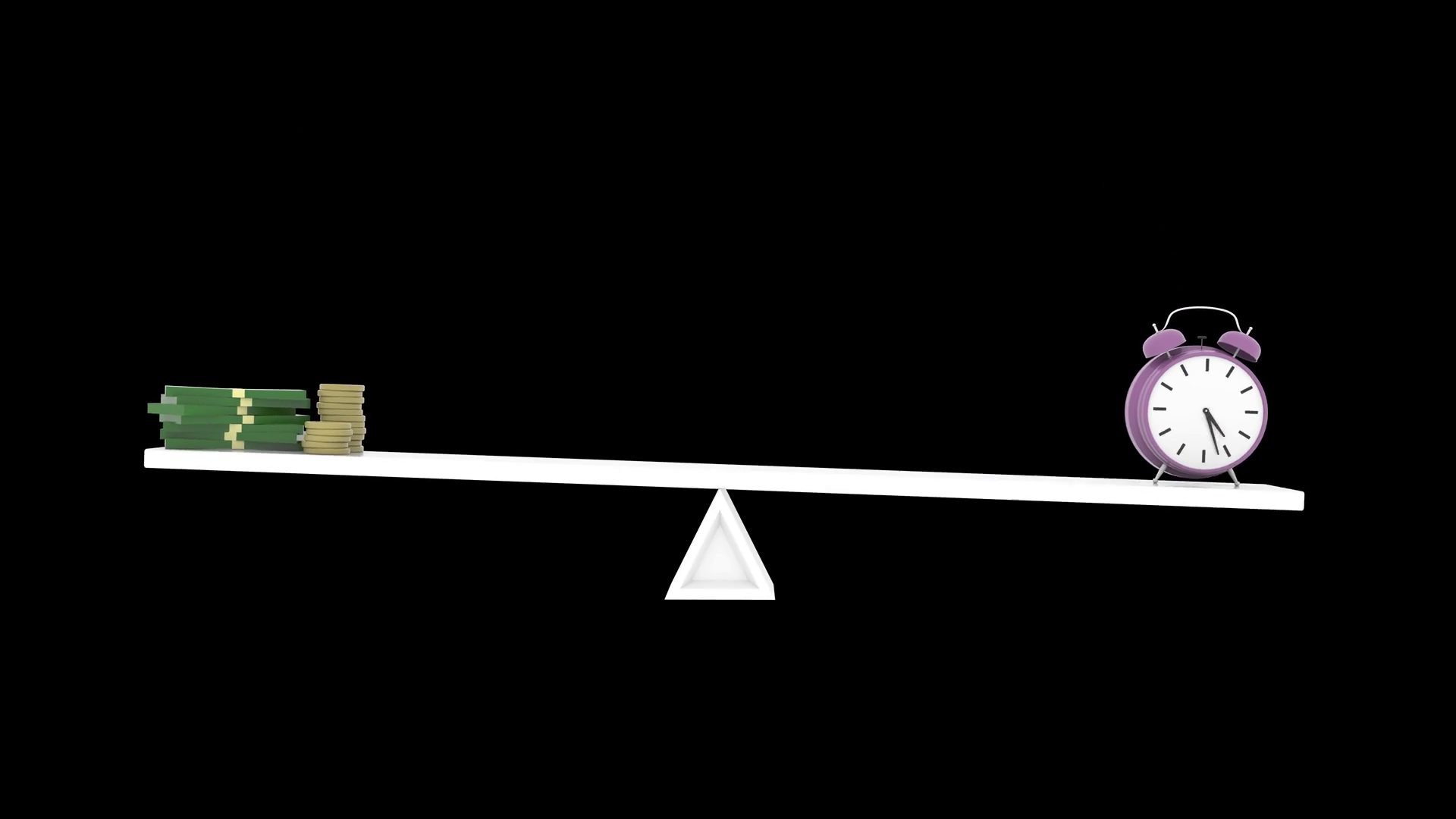 Scale Balancing Between Money Time Time Stock Footage SBV-351851801 ...