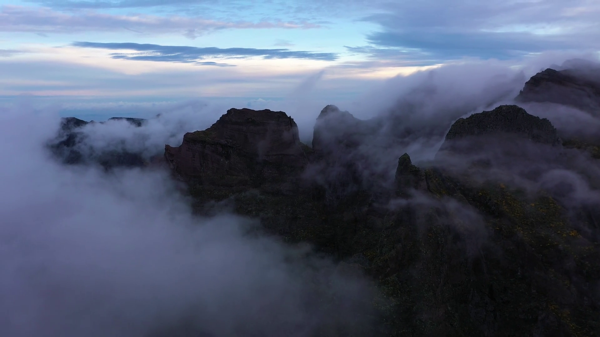 Pico Do Arieiro Clouds Rolling Over Mountain Stock Footage SBV ...