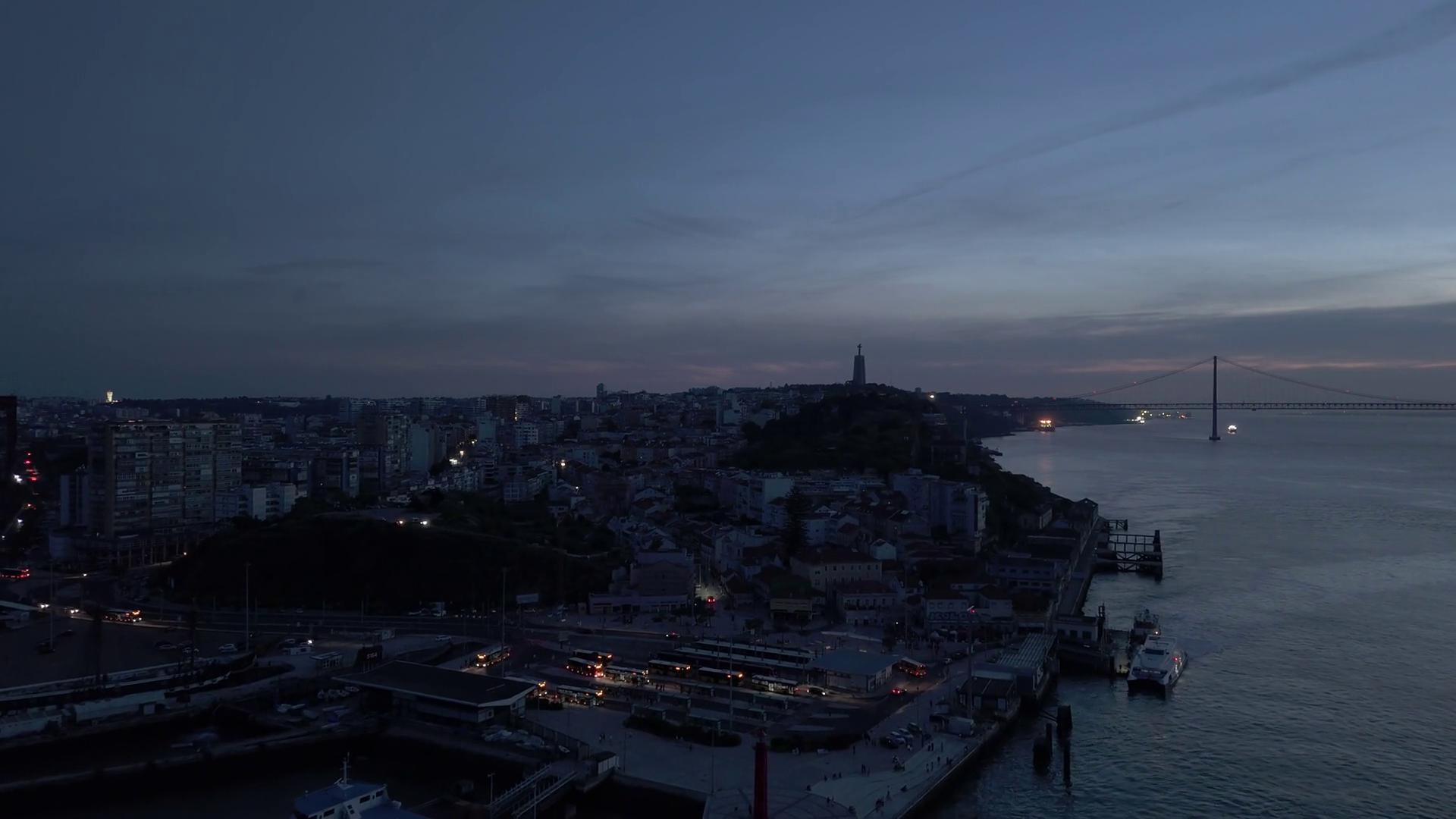 Power Outage In Almada Dark City Bridge Stock Footage SBV-352110583 ...