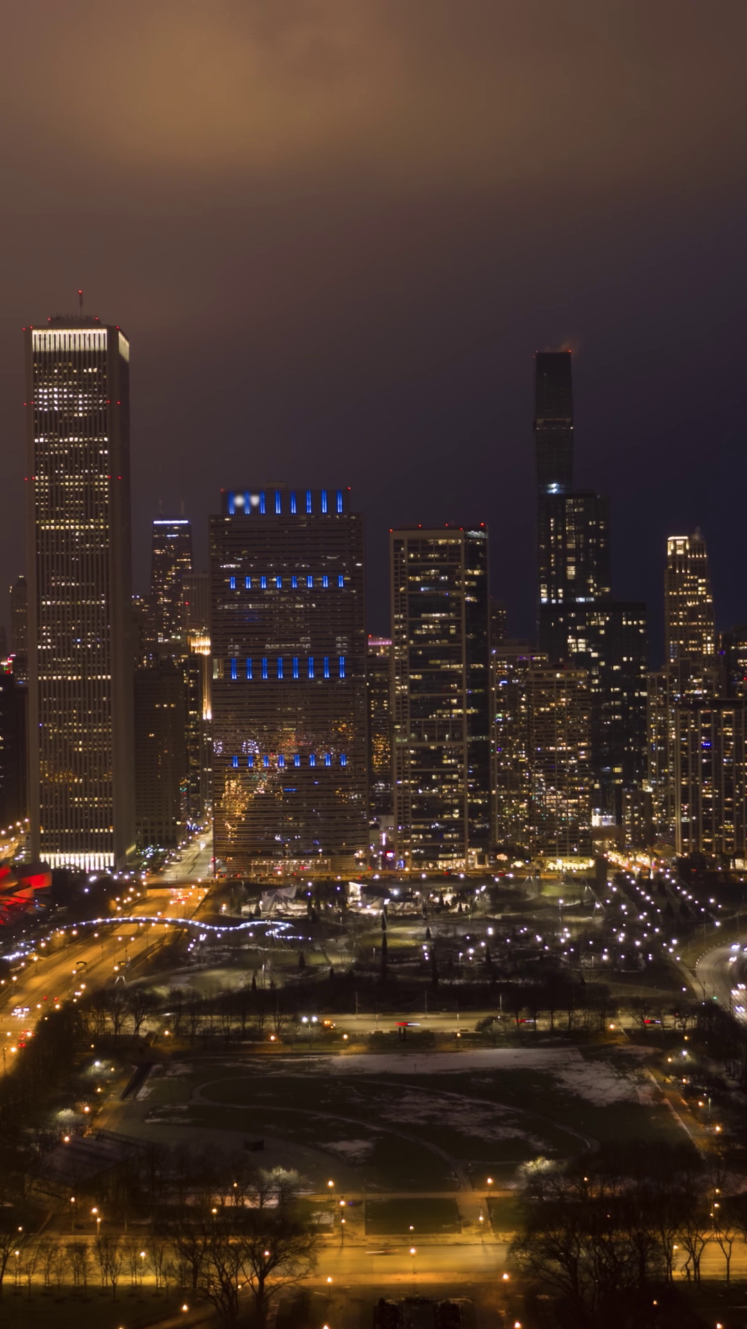 Urban Cityscape Of Chicago Loop At Night In Stock Footage SBV-353035496 ...