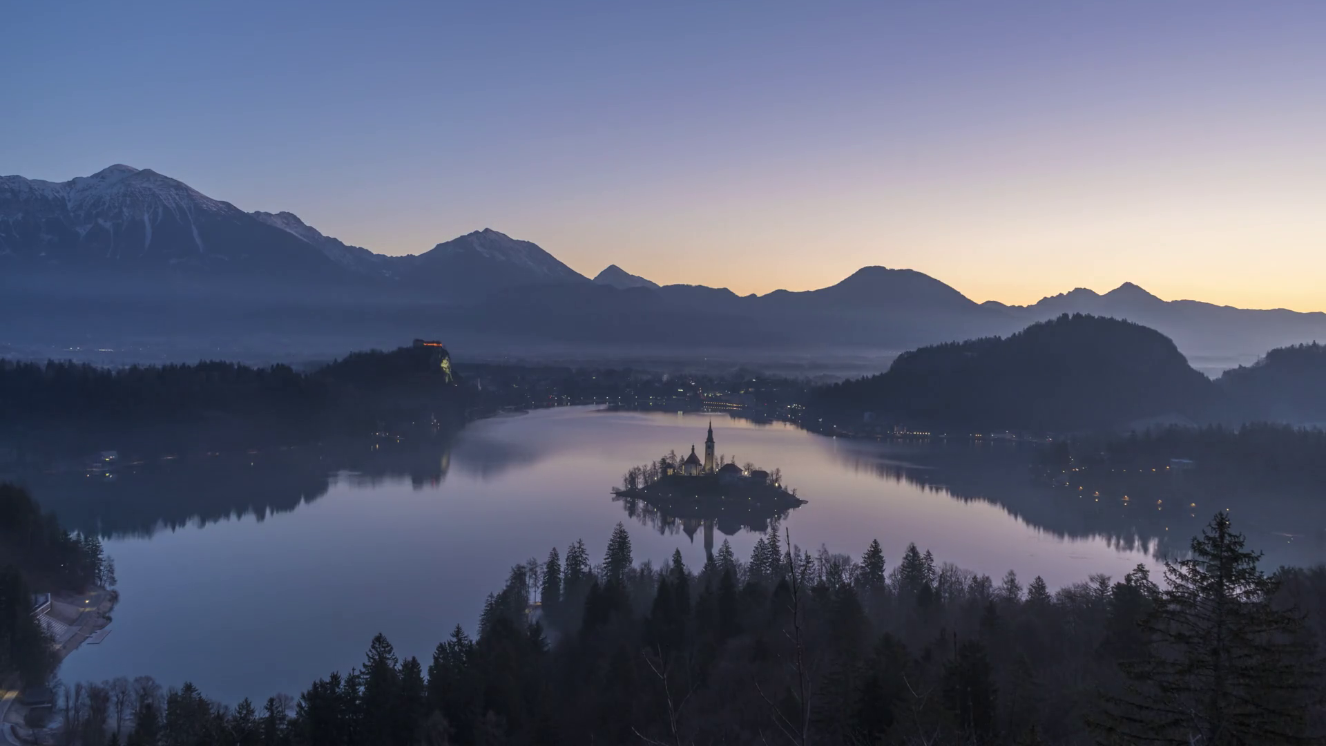 Bled Lake Marijinega Vnebovzetja Church Stock Footage SBV-347264983 ...
