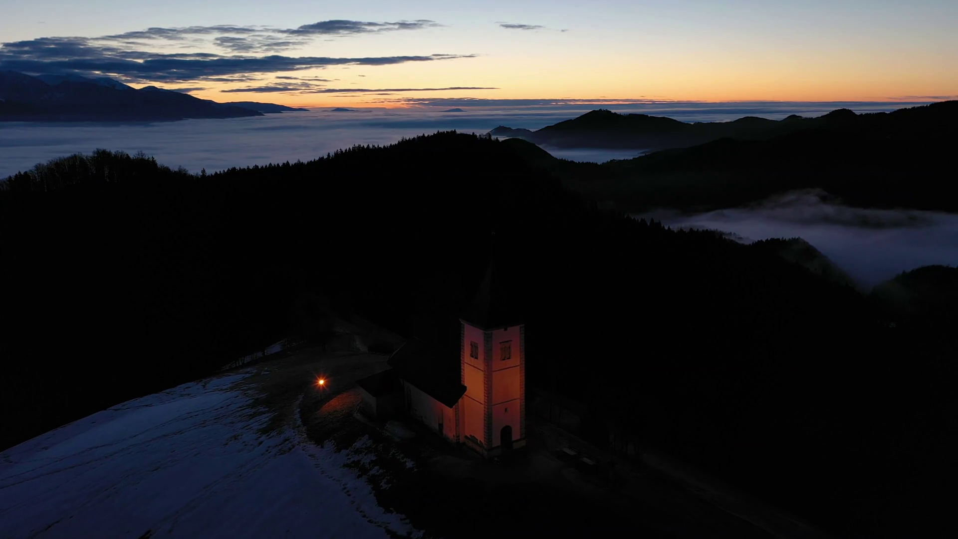 Illuminated Church Of St Primoz Felicijan In Stock Footage SBV ...