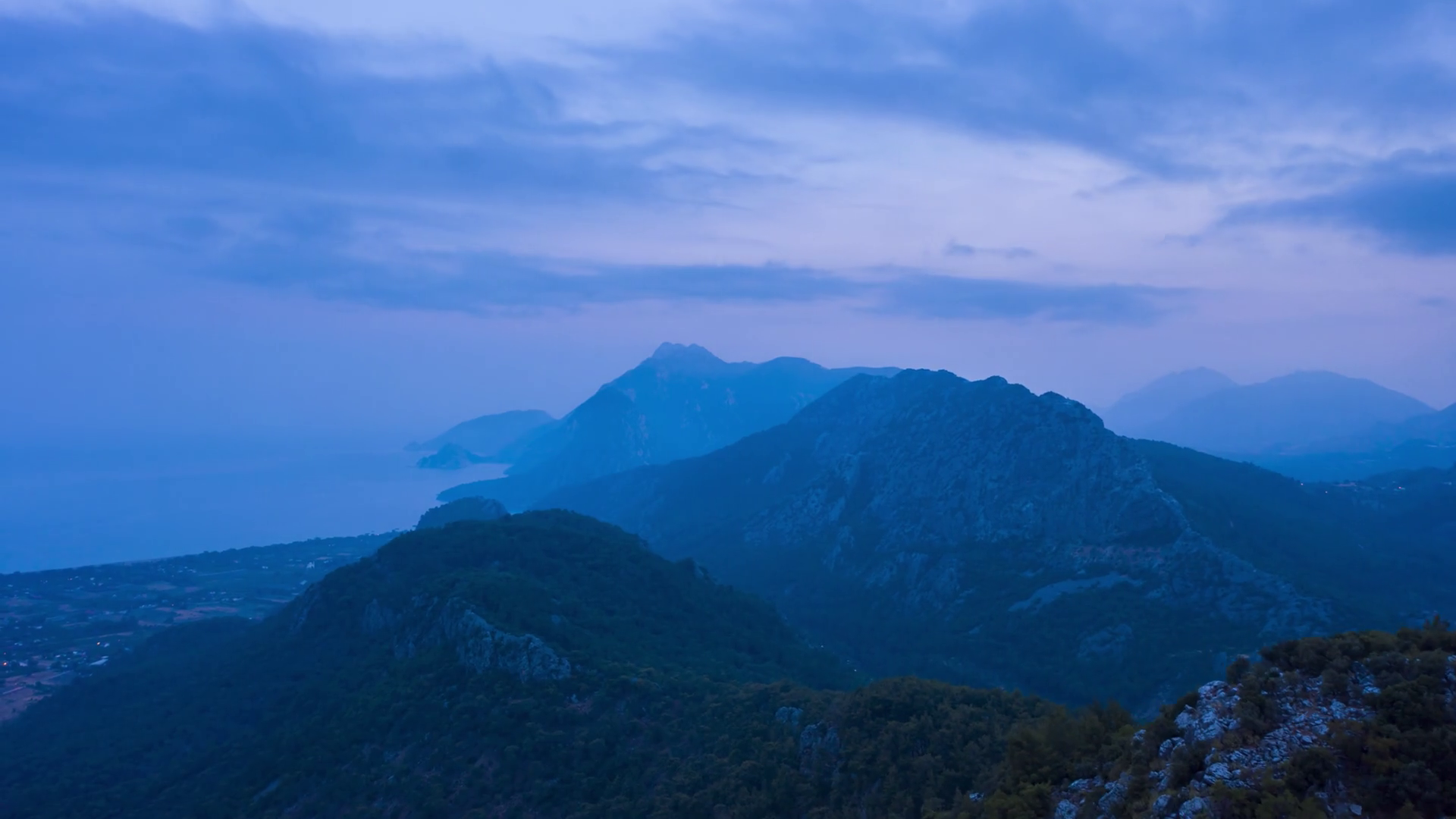 Mountains Sea Aerial Hyper-lapse Time-lapse Stock Footage SBV-347266077 ...