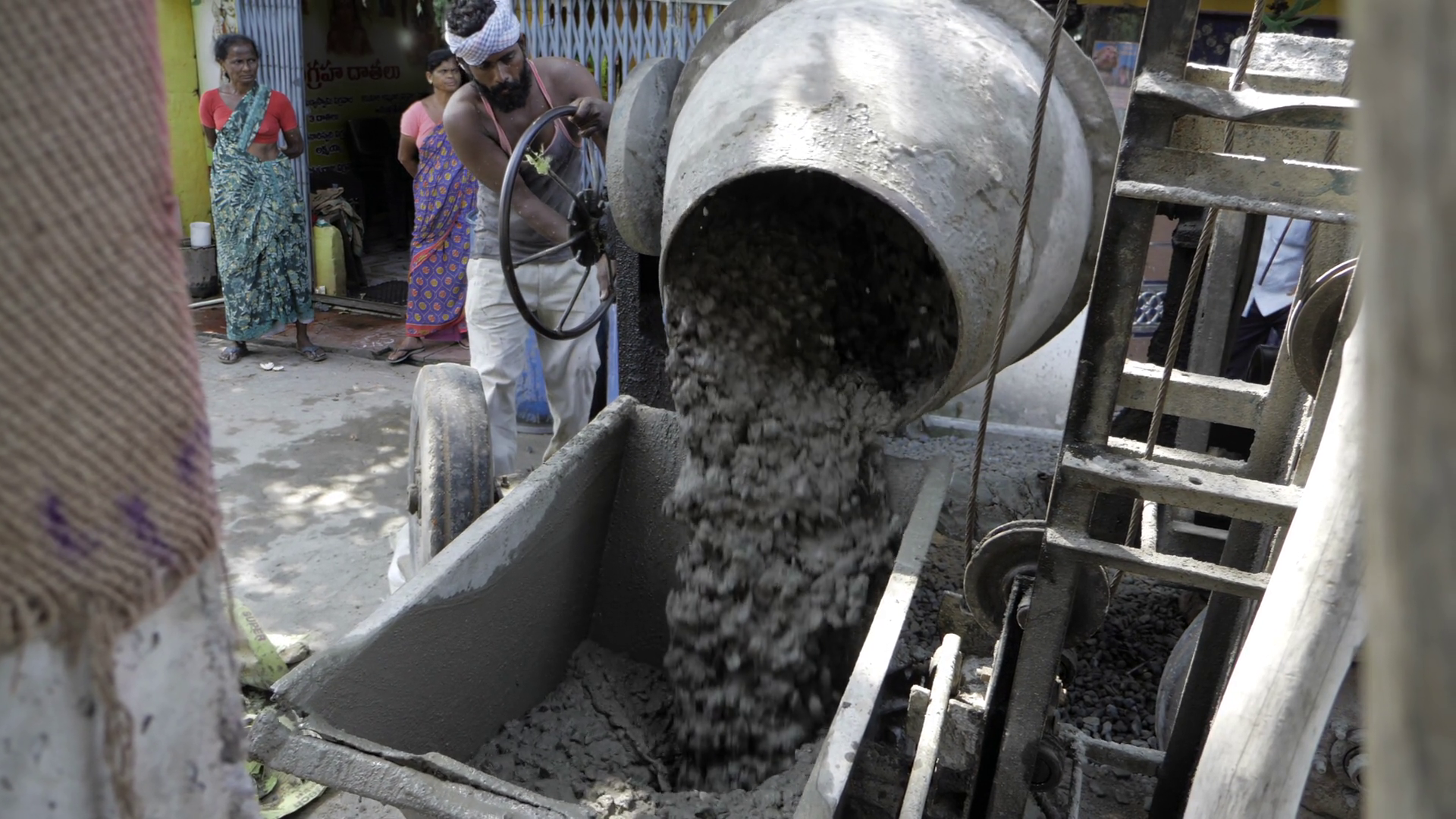 Cement Mixing In Action - Behind-the-scenes Stock Footage SBV-353488888 ...