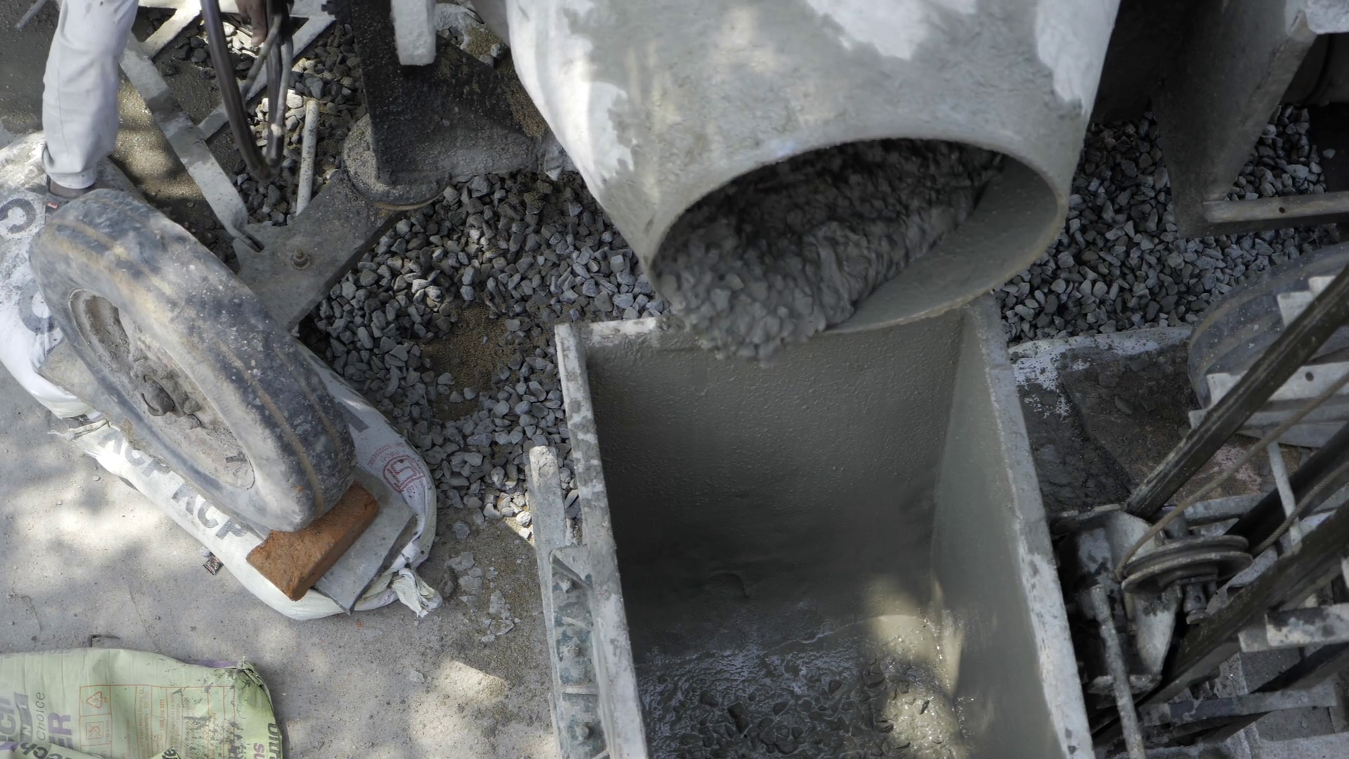 Concrete Mixing Station - Look Inside Cement Stock Footage SBV ...