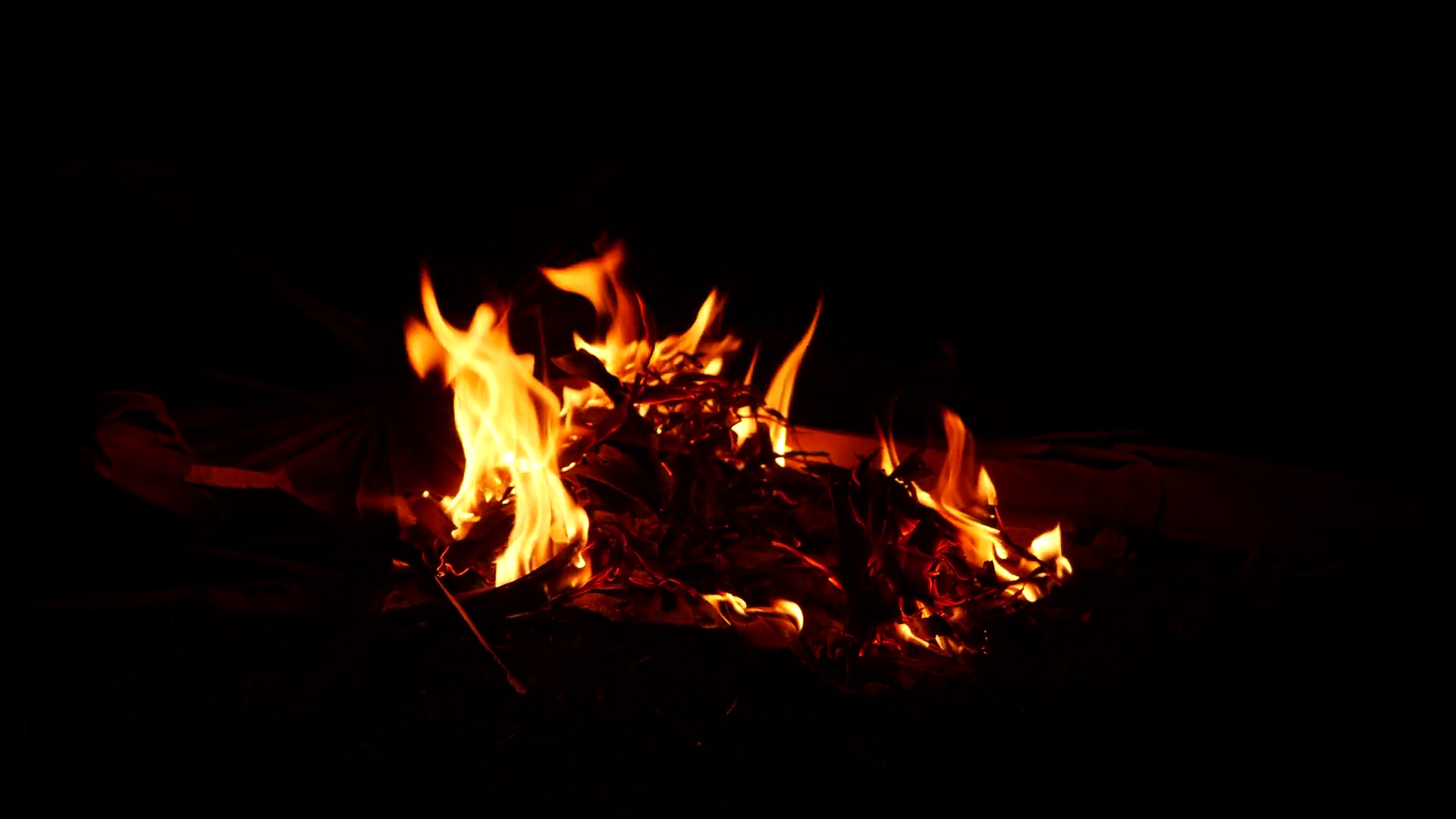 Fire Burning At Spot Dark Background Yellow Stock Footage SBV-347322868 ...