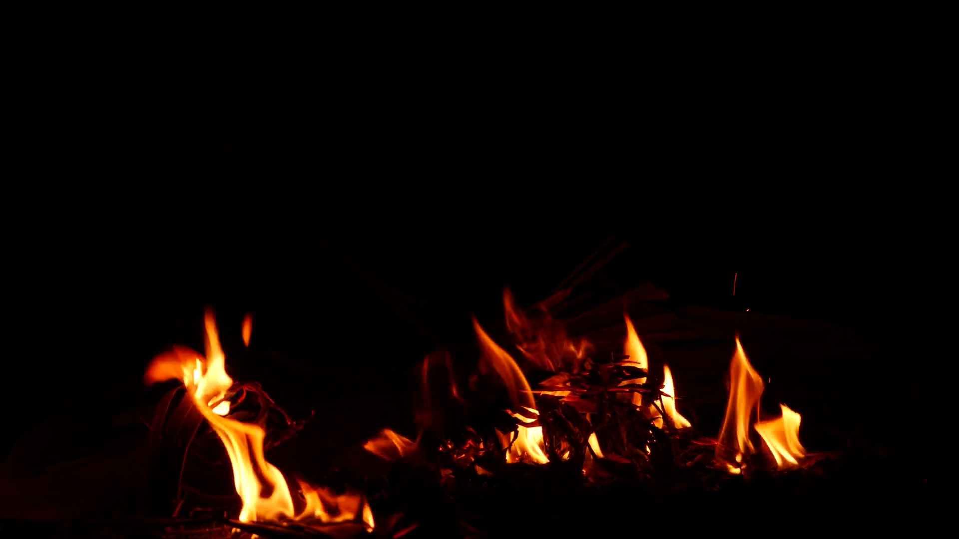 Burning Fire Dying Slowly In Darkness Stock Footage SBV-347324688 ...