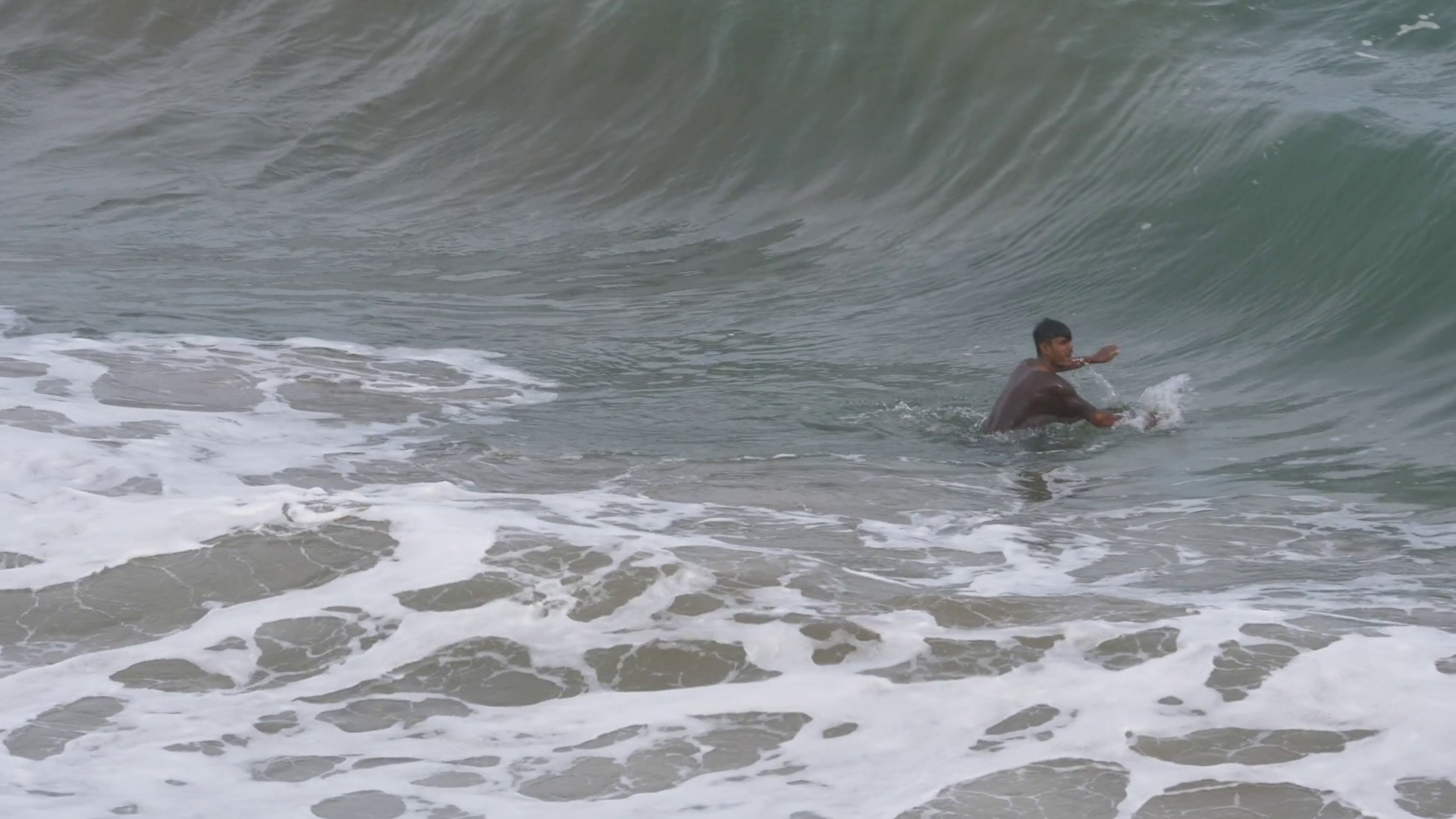 Man enjoying sea waves, man standing in sea water Stock Video Footage ...