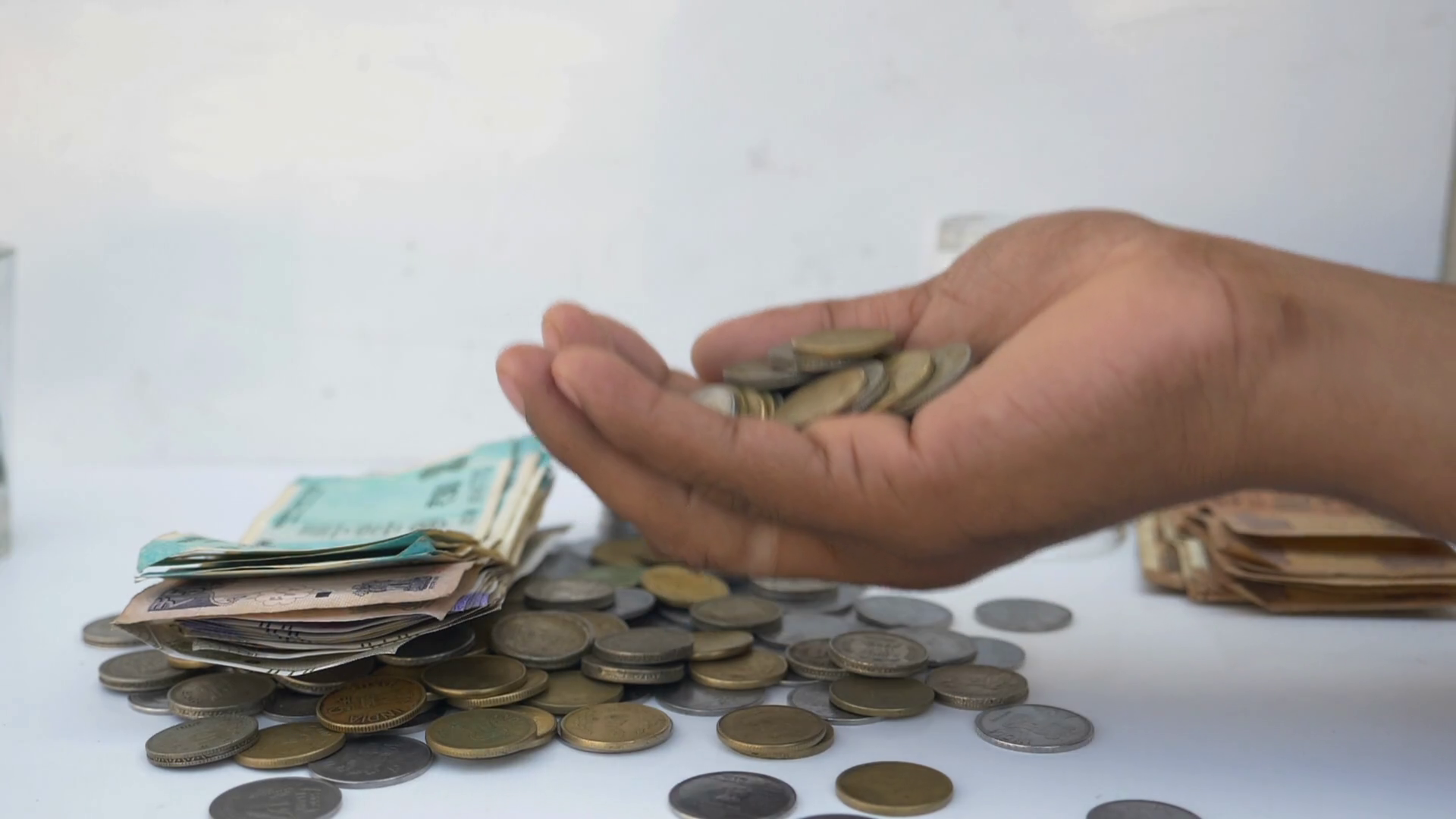 Bouncing Old Indian Rupee Coins With Human Stock Footage SBV-338739225 ...