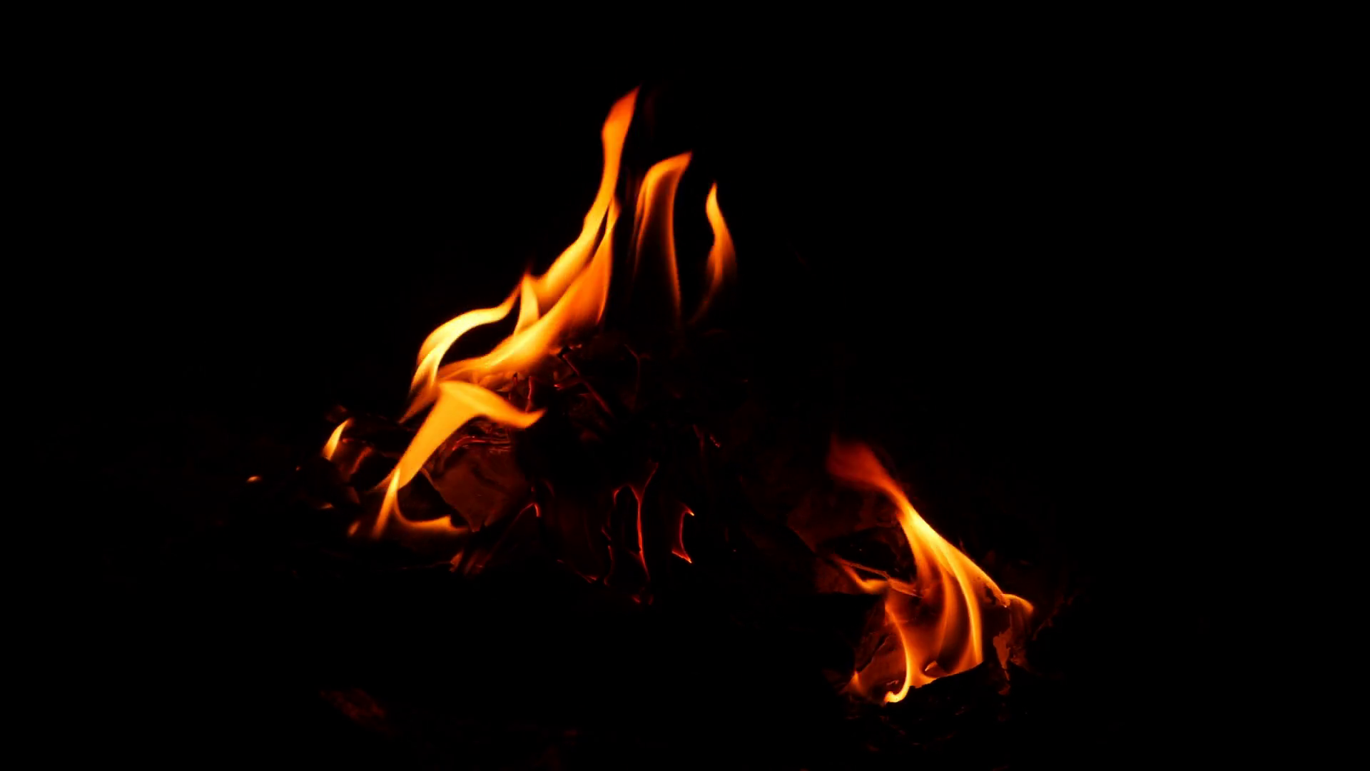 Blazing Fire Yellow Orange Flame In Darkness Stock Footage SBV ...