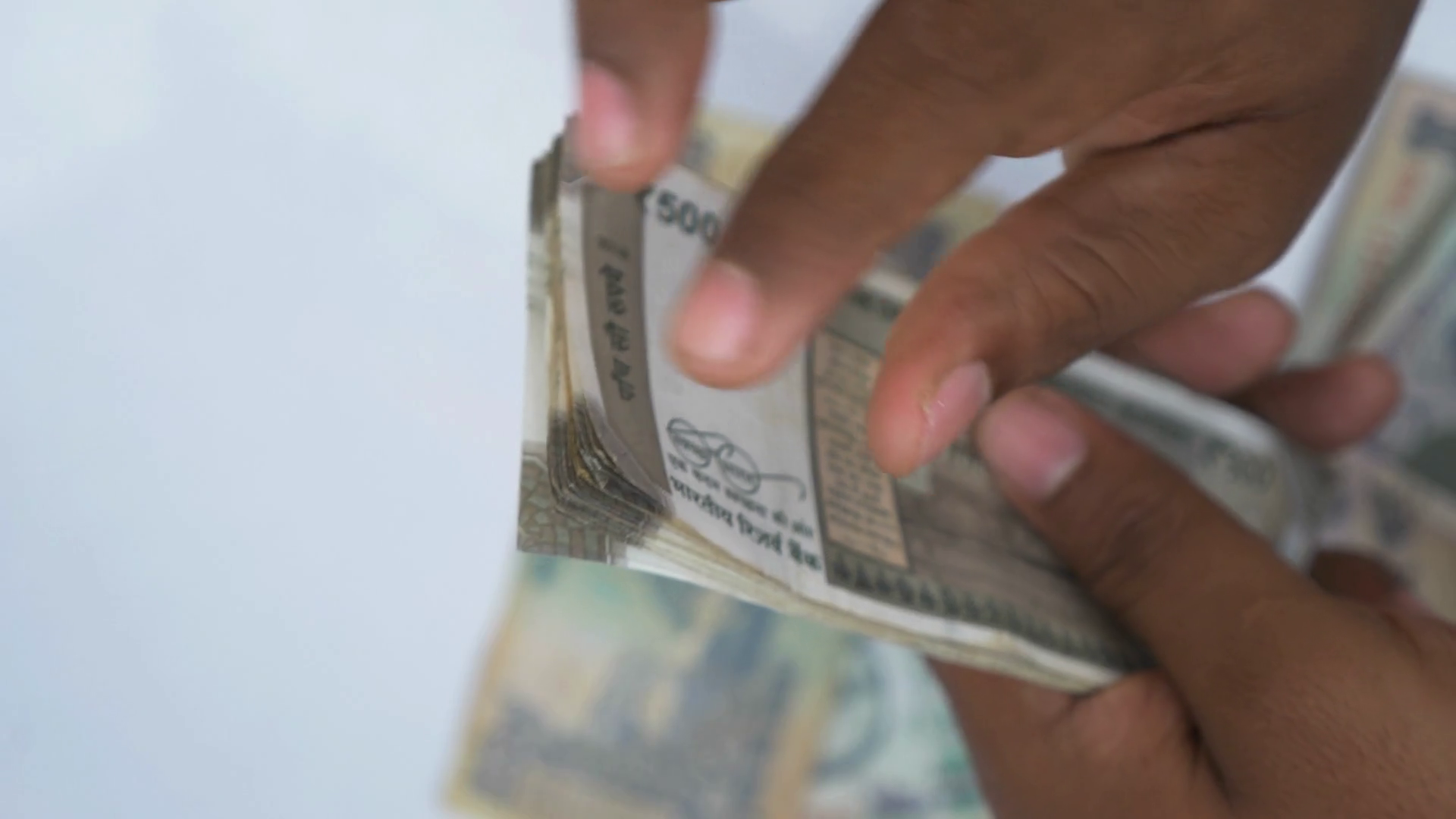 Hands Counting Indian Currency Bills Paying Stock Footage SBV-338739326 ...