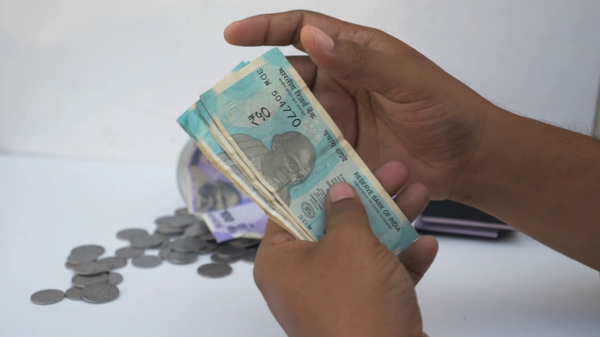 Indian Rupee Notes Counting With Human Hand Stock Footage SBV-338739360 ...