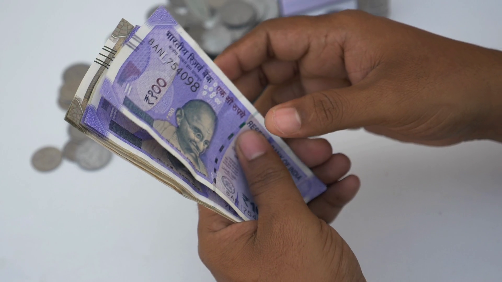 Indian Rupee Notes Counting With Human Hand Stock Footage SBV-338739363 ...