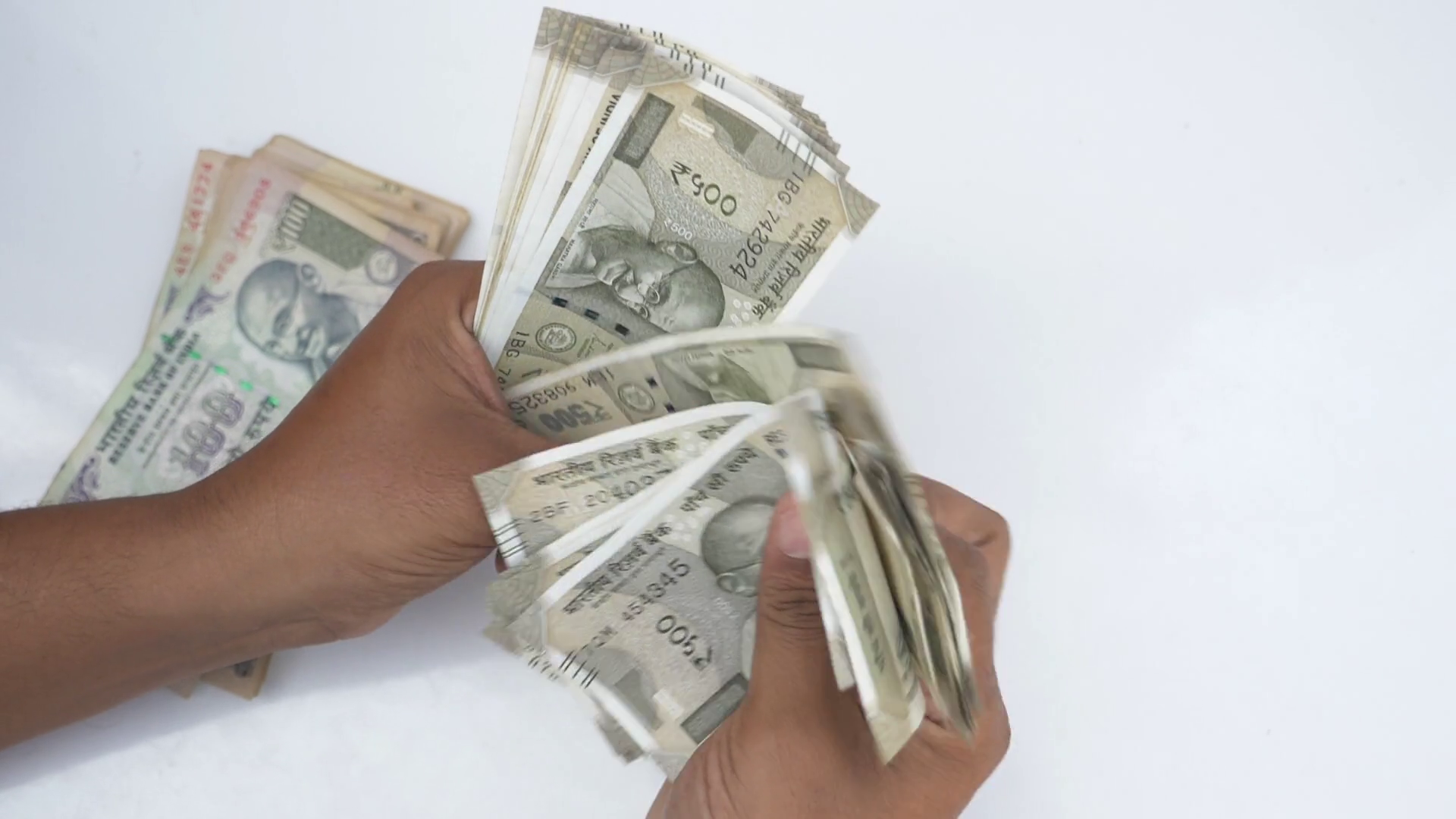 Indian Rupee Notes Counting With Human Hand Stock Footage SBV-338773442 ...