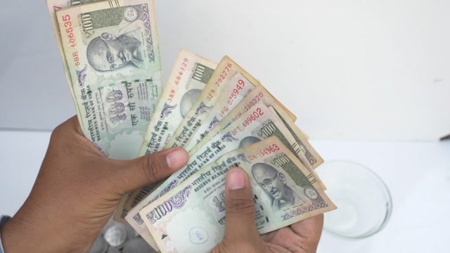 Indian Rupee Notes Counting Stock Footage: Royalty-Free Video Clips ...