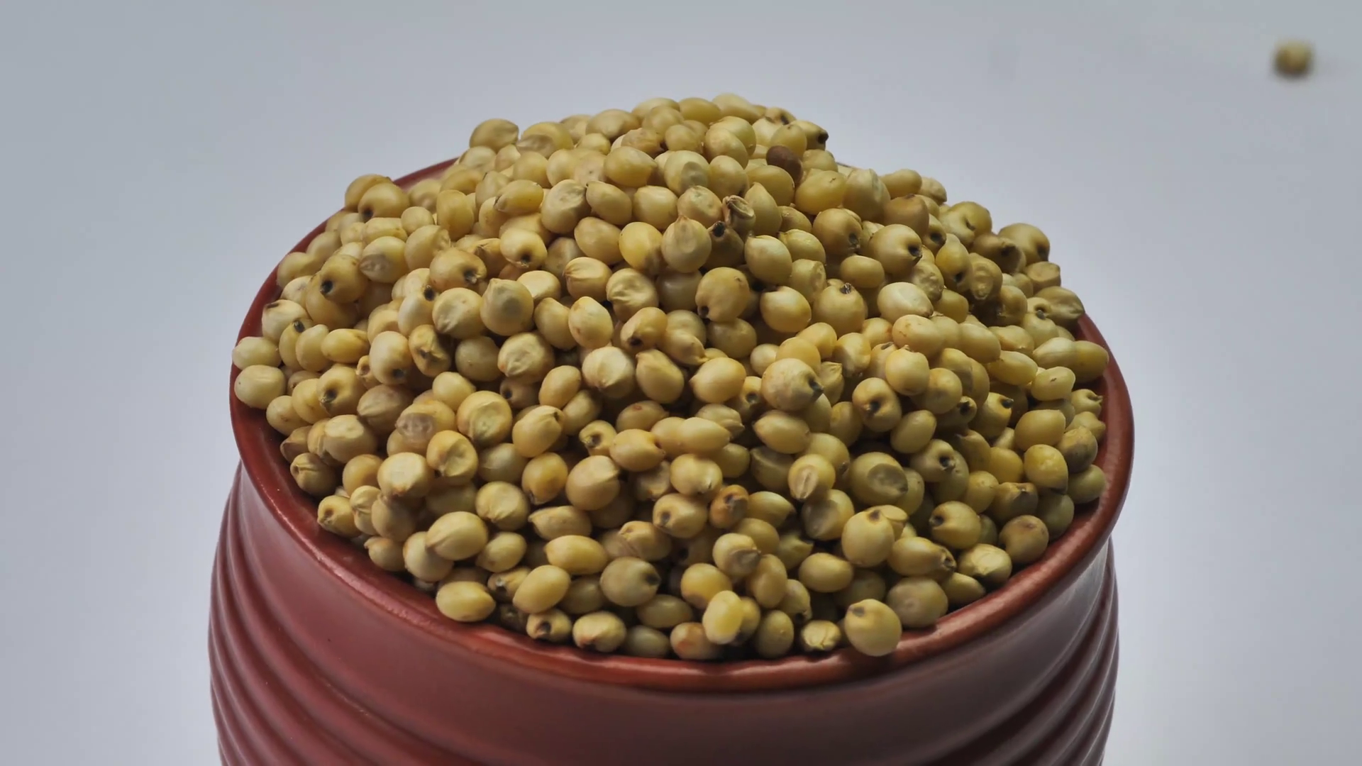 Jowar In Wooden Bowl Rotating With White Stock Footage SBV-336925360 ...