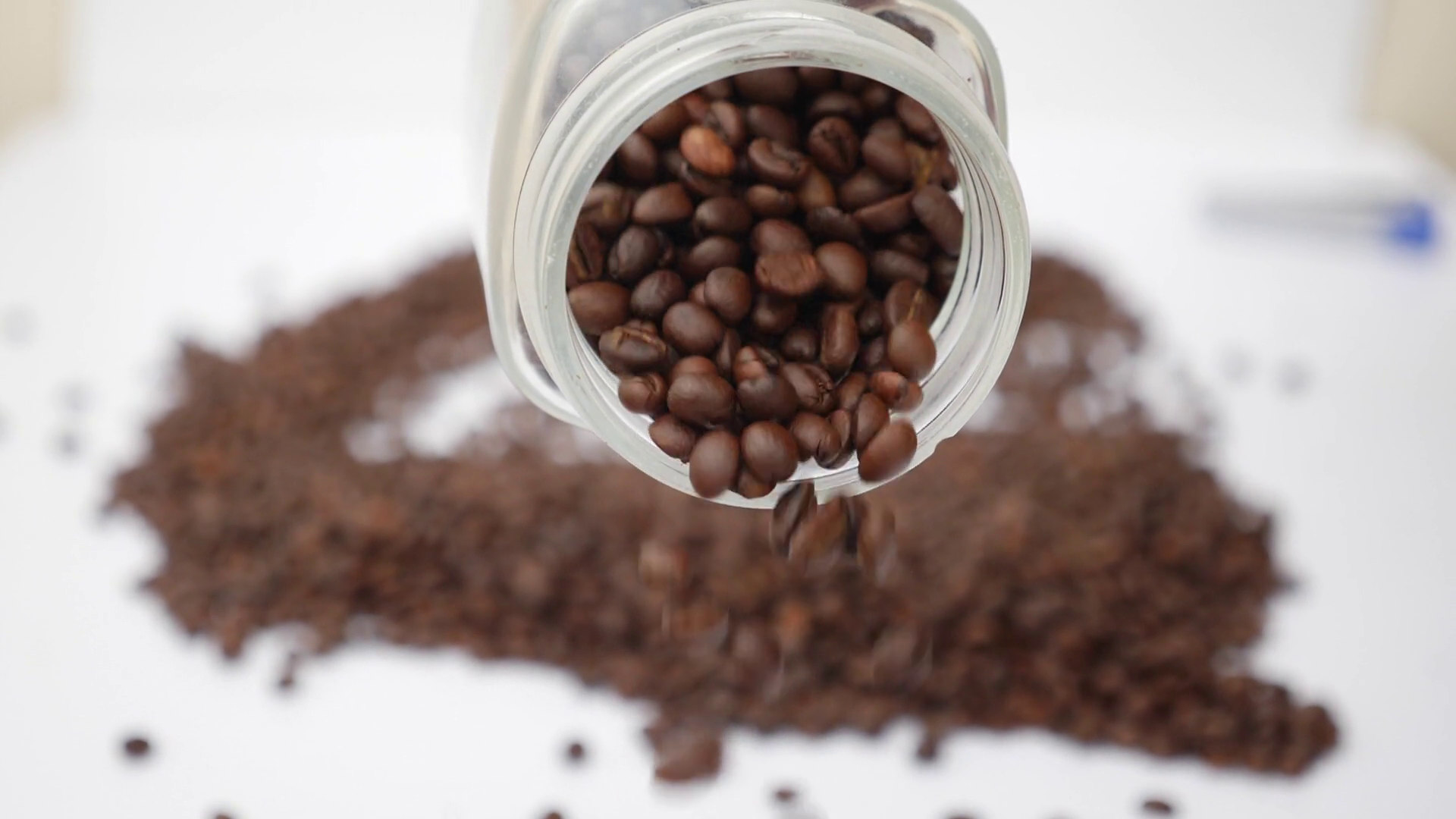 Pouring Coffee Beans On White Background Stock Footage SBV-338773871 ...
