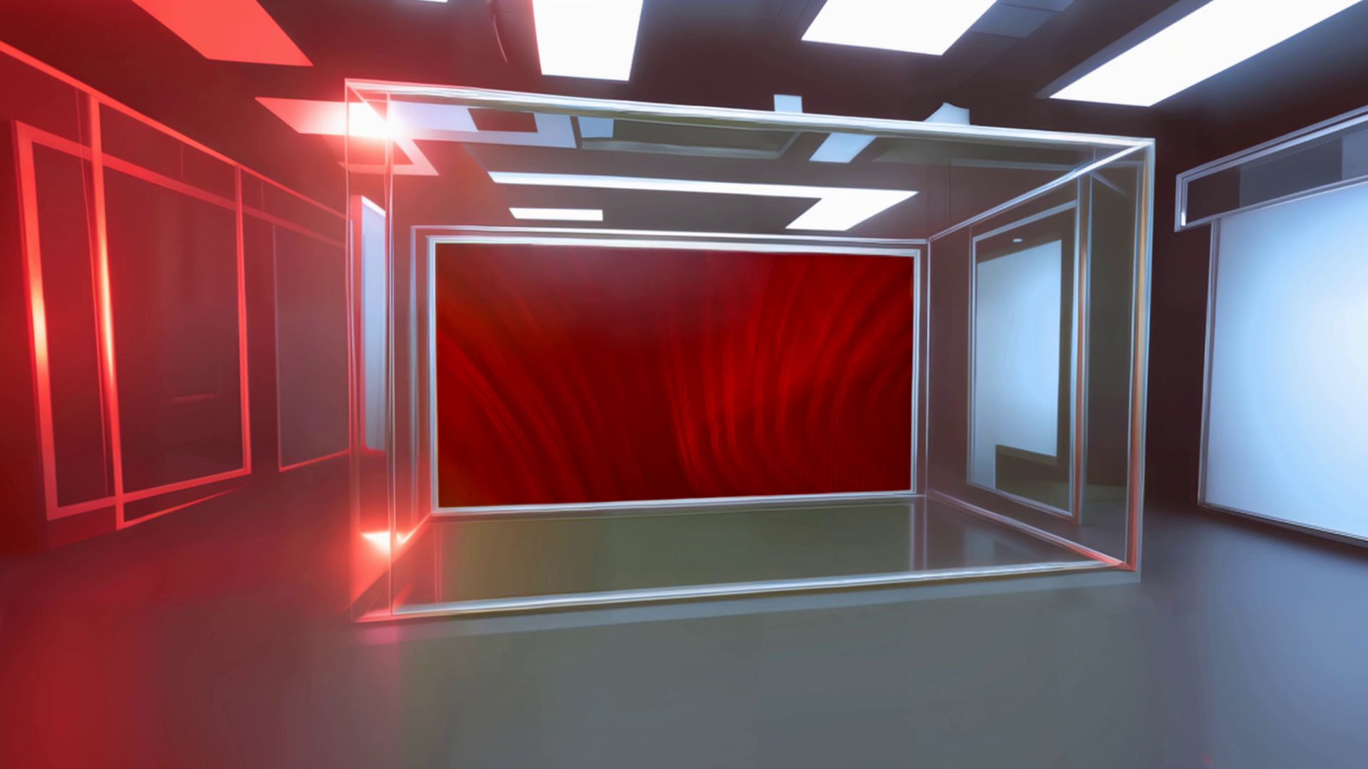 Engaging News Studio: 3d Virtual Tv On Wall Stock Footage SBV-347684172 ...