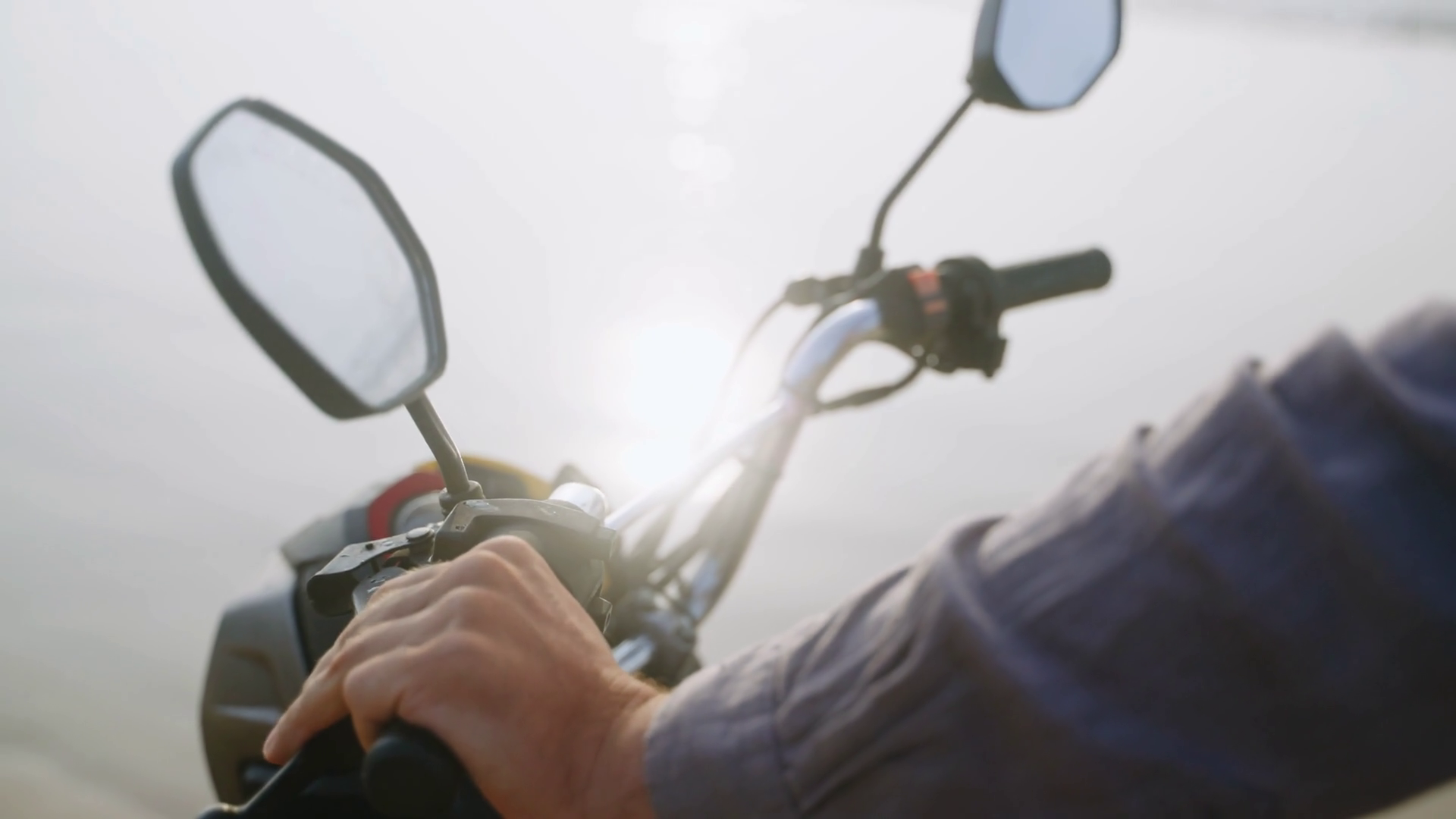 Biker Hand On Motorcycle Handlebar Person Stock Footage SBV-351761825 ...