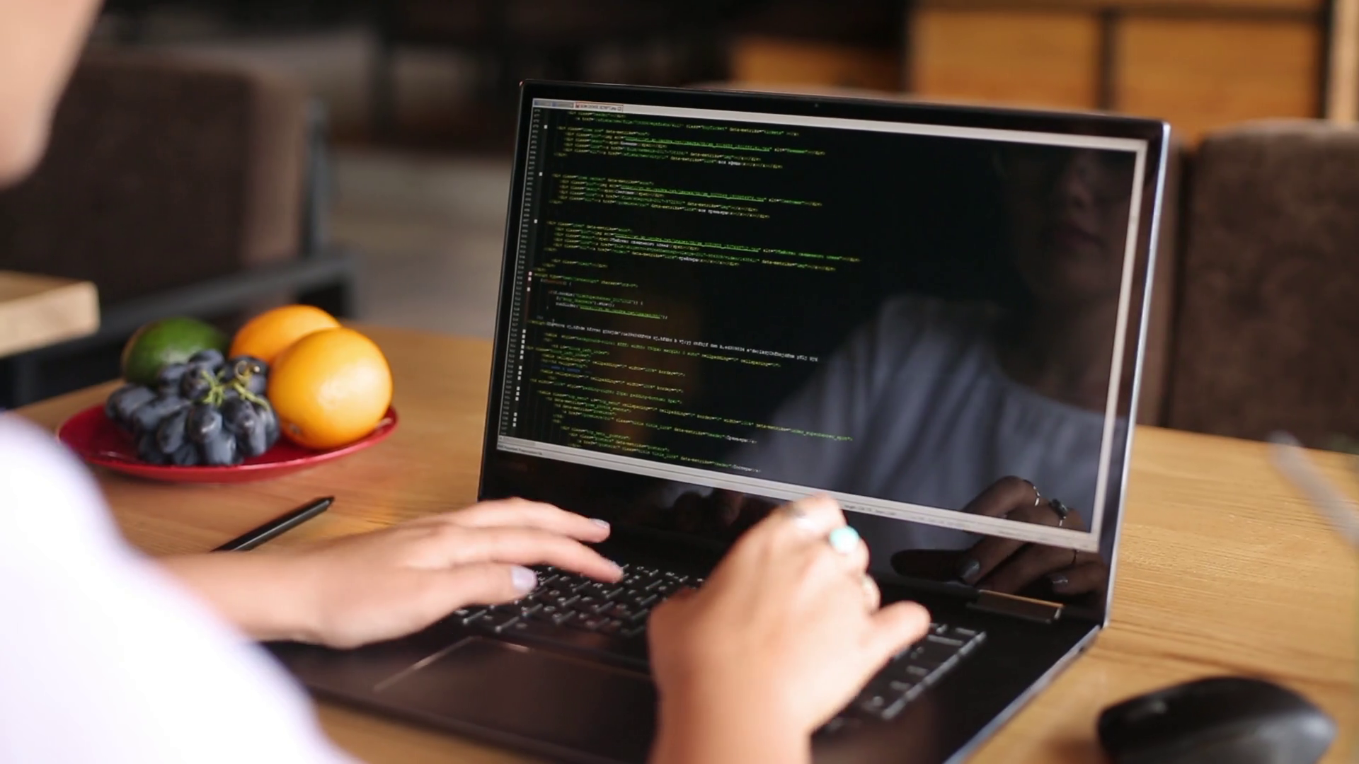 Back View Over Shoulder Shot Of Developer Stock Footage SBV-346664962 - Storyblocks