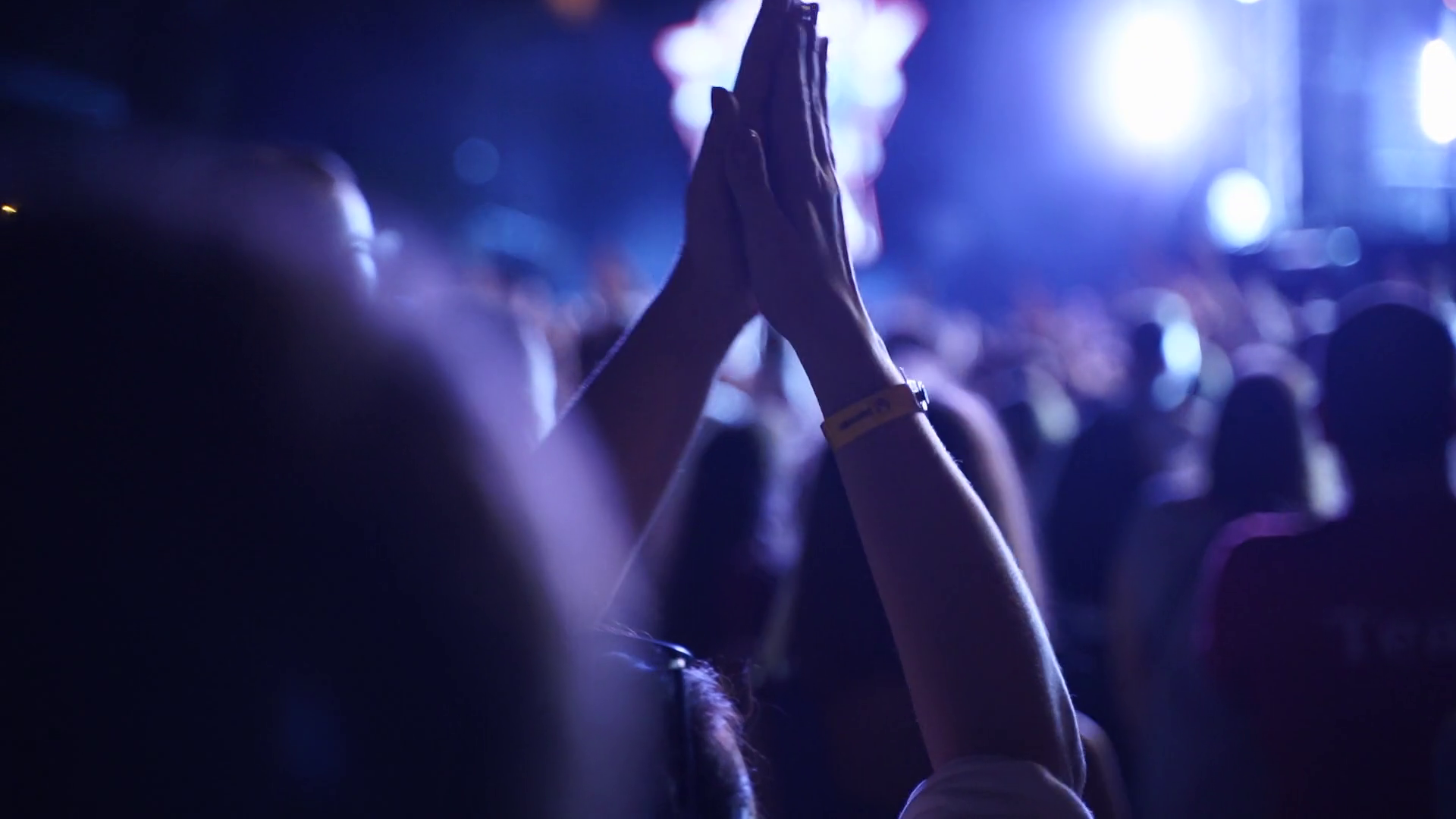 People Silhouettes Clapping Waving Hands On Stock Footage SBV-347154756 ...