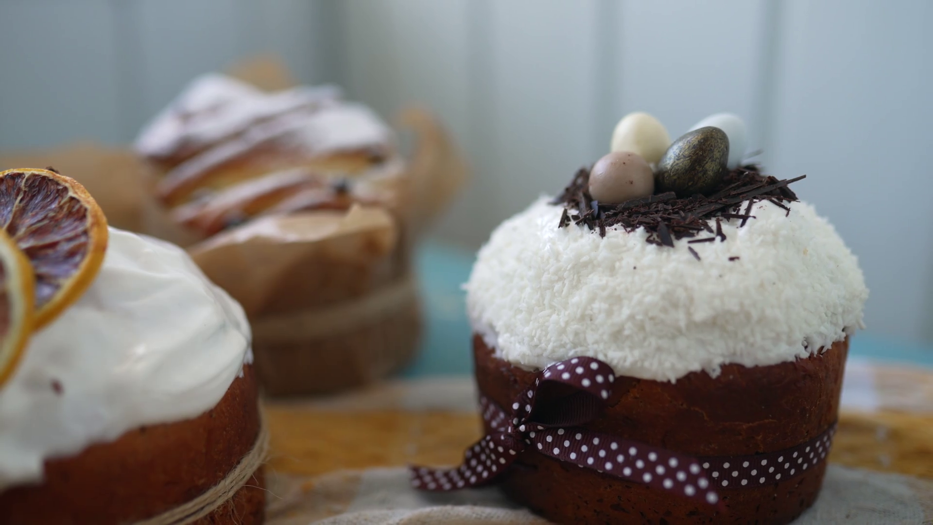 Traditional Easter Cakes Decorated With Stock Footage SBV-347521722 ...