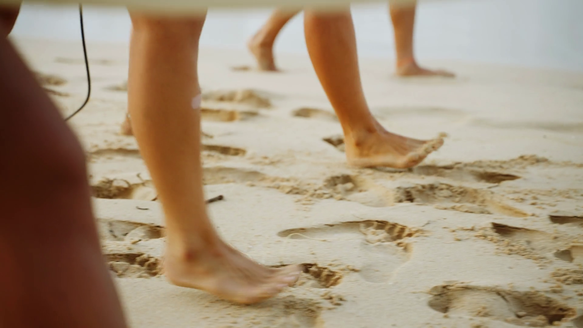 Women Surfer Legs Walking Along Beach At Stock Footage SBV-347685832 ...