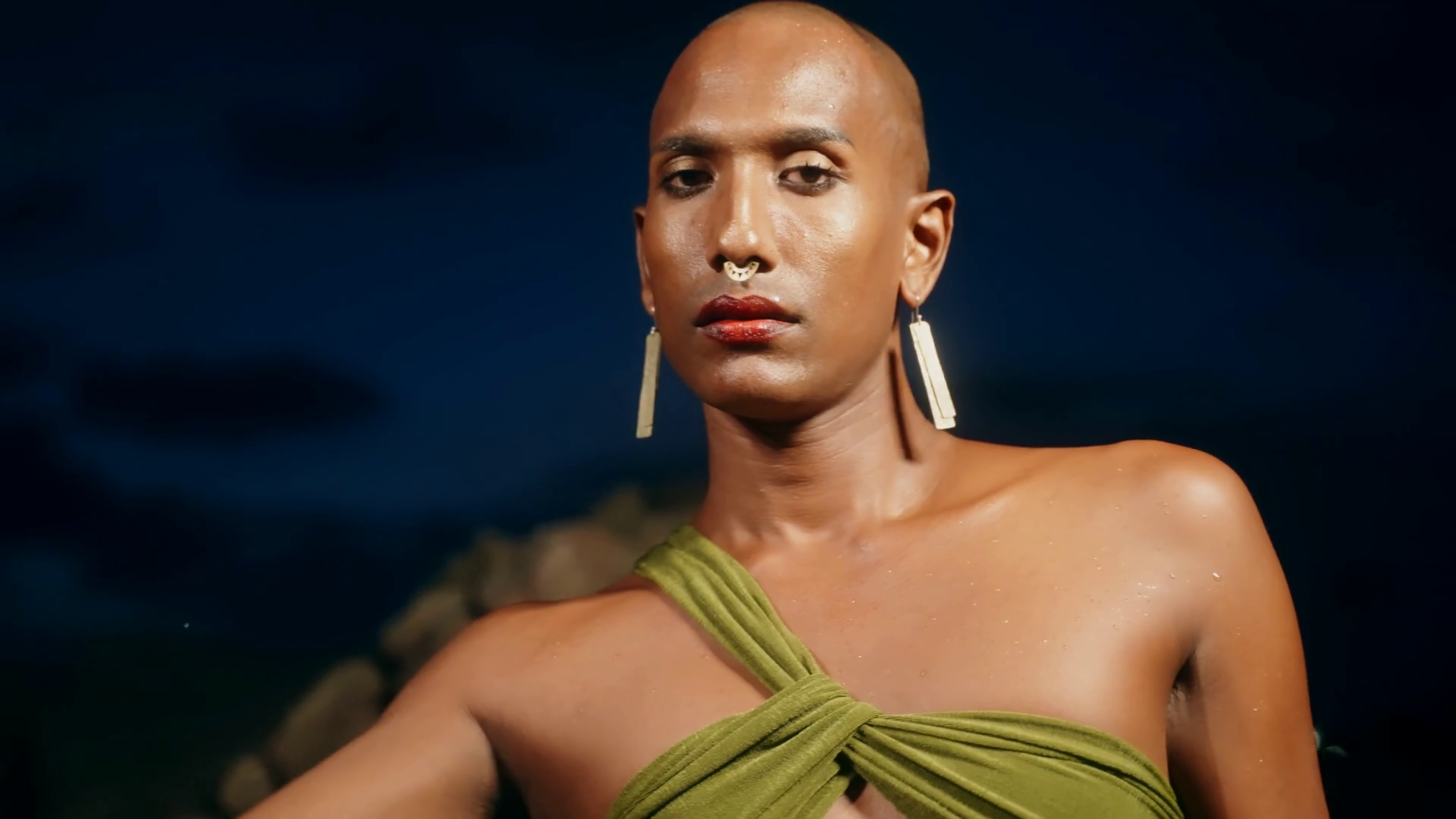 Non-binary Black Person Poses Gracefully At Stock Footage SBV-347699747 ...