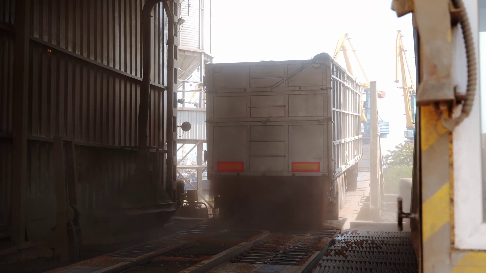 Pouring Wheat Unloading Dump Truck Grain Stock Footage SBV-347807156 ...