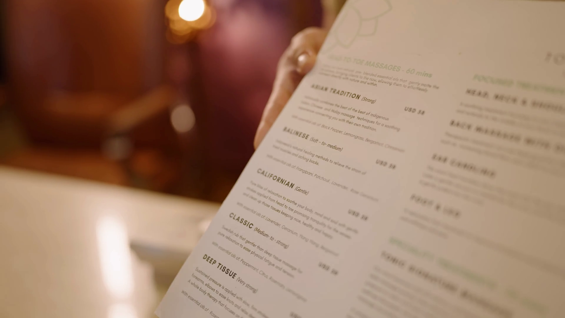 Female Finger Pointing On Menu Item Close-up Stock Footage SBV ...