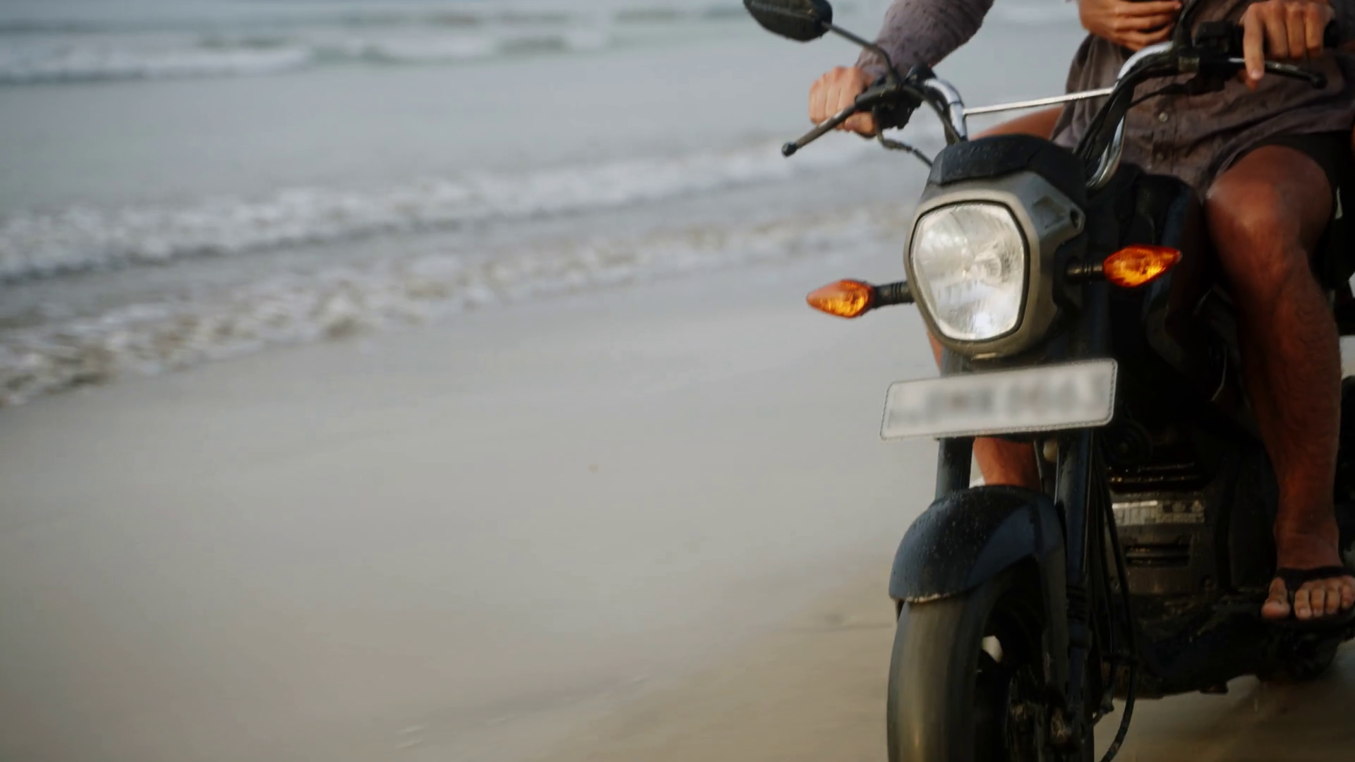 Happy People Ride Motorbike On Seaside Stock Footage SBV-348471723 ...