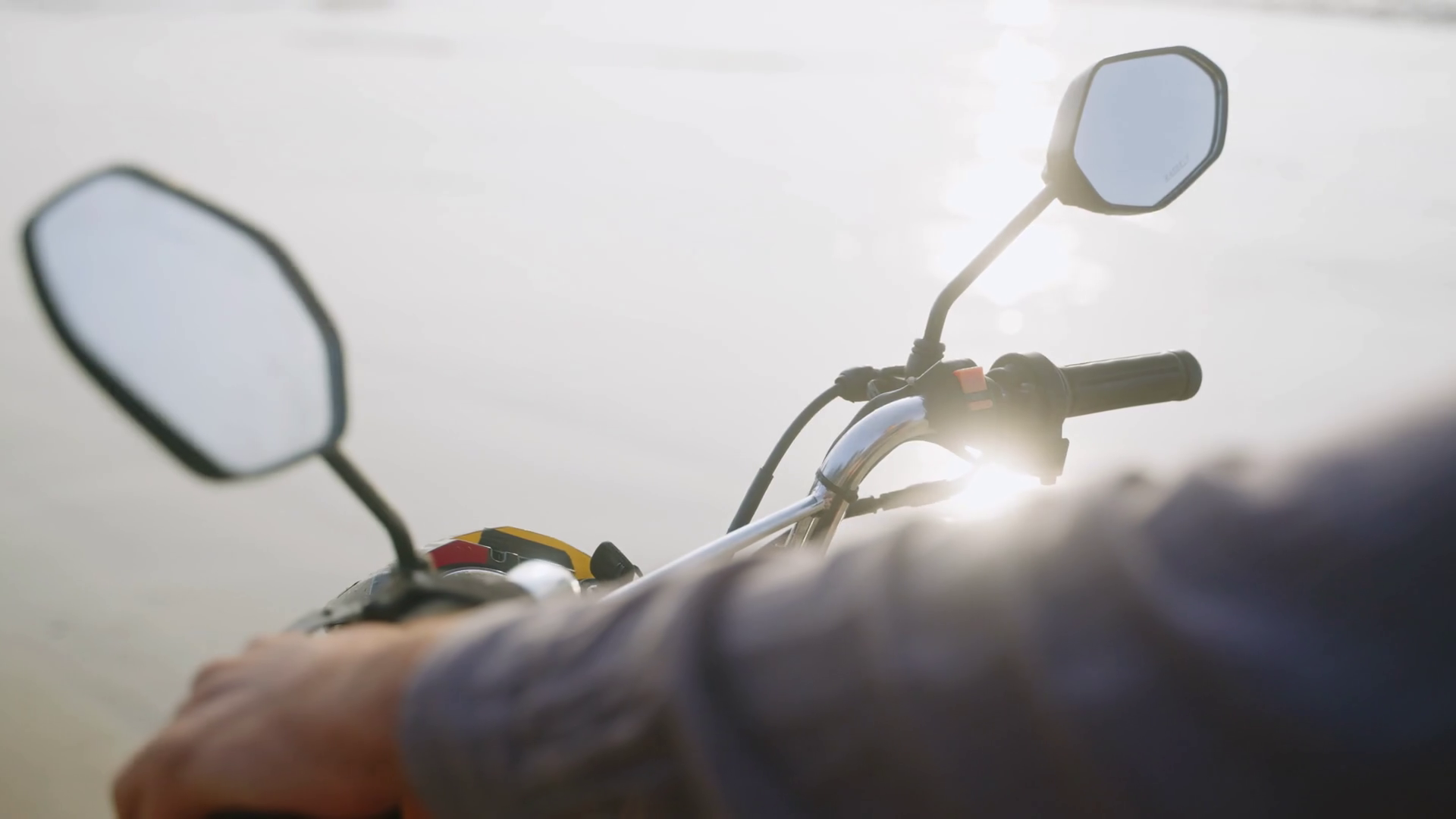 Biker Hand On Motorcycle Handlebar Person Stock Footage SBV-348680537 ...