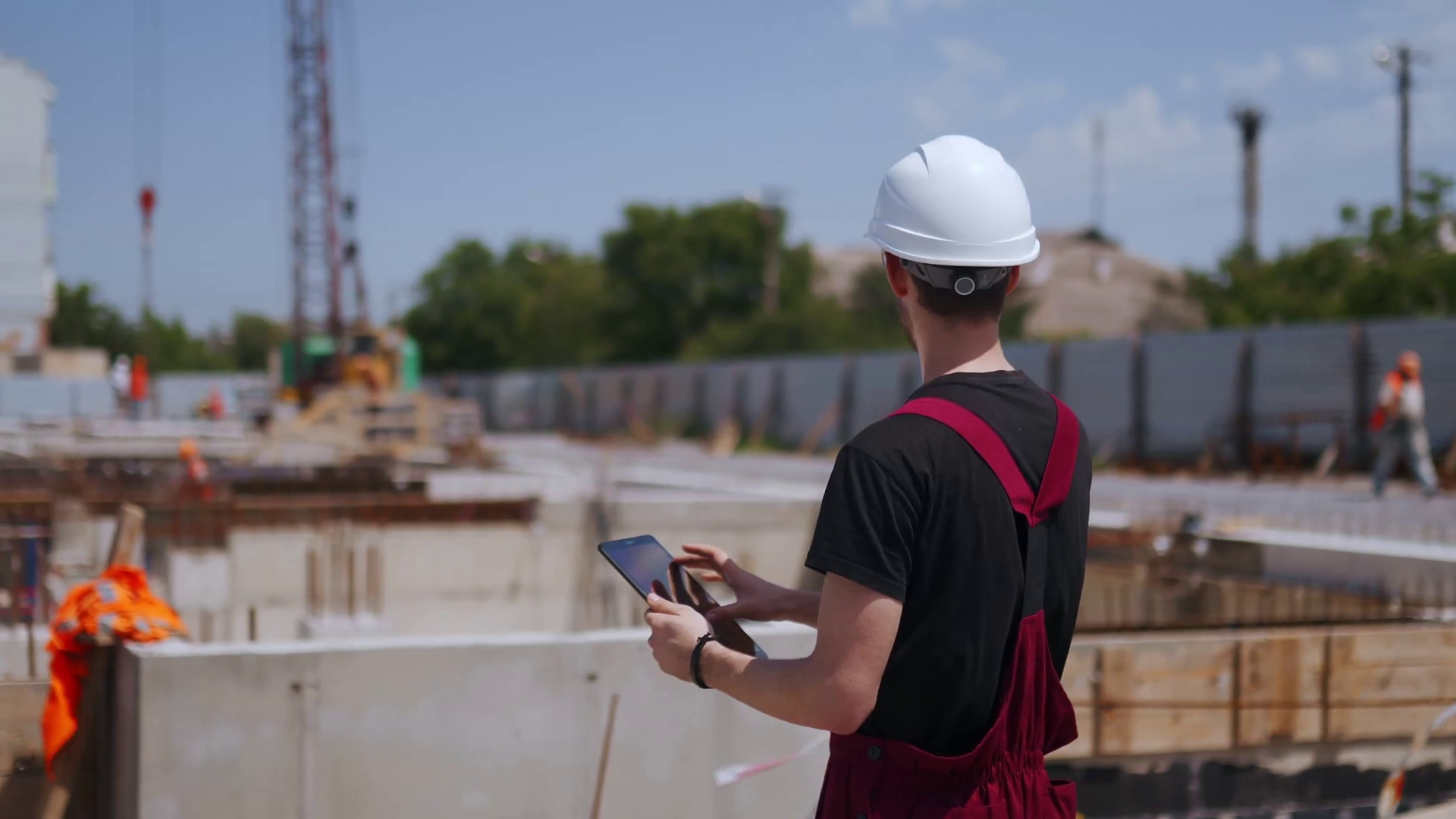 Back Shot Of Professional Construction Stock Footage SBV-348733060 ...