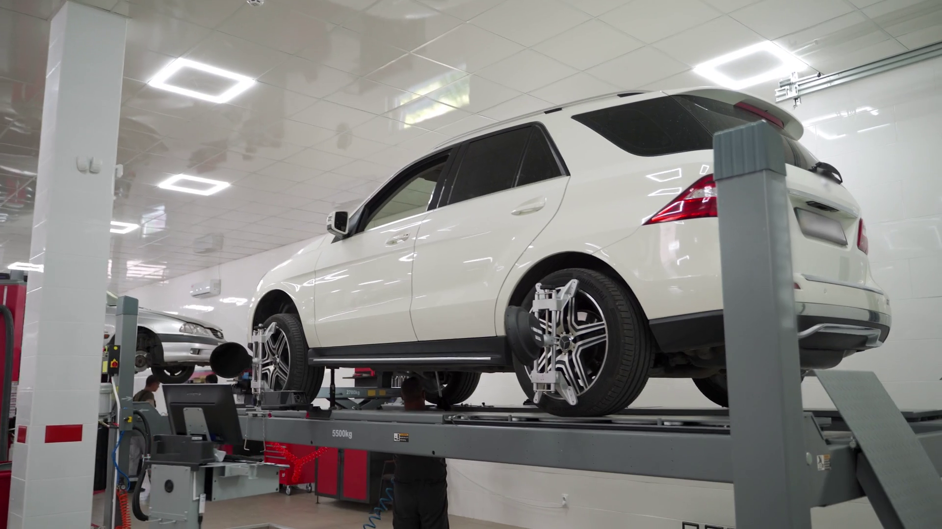 Professional Alignment Of Car Wheels On Stock Footage SBV-348772896 ...