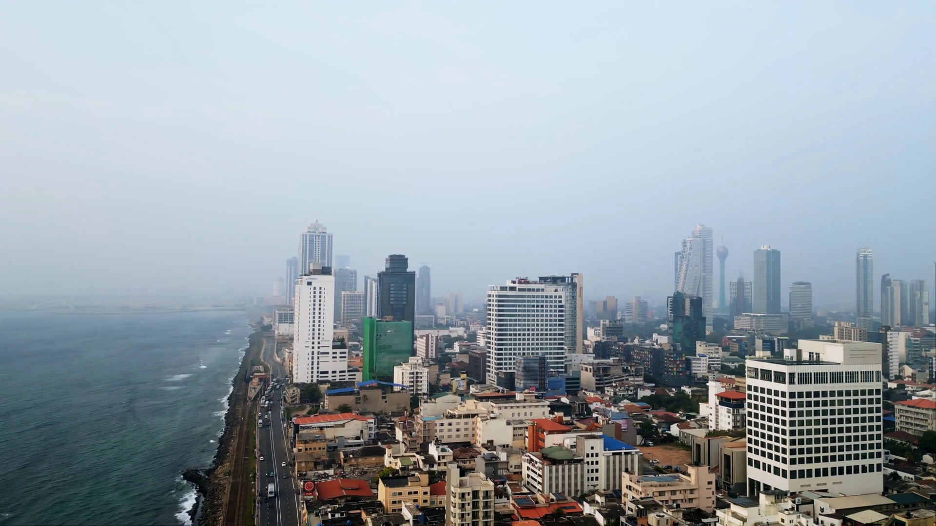 Drones Eye View Reveals Colombo Skyline With Stock Footage SBV ...