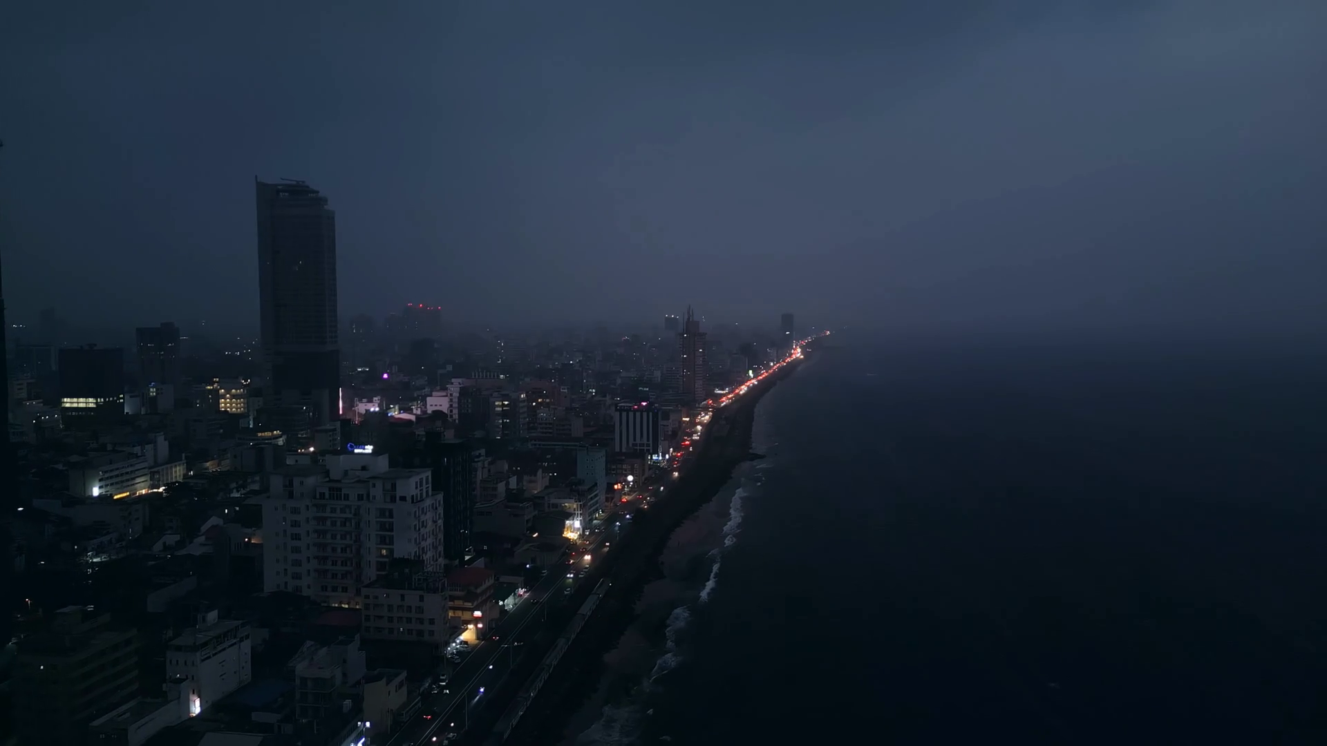 Aerial Night View Of Colombo Cityscape With Stock Footage SBV-348796299 ...
