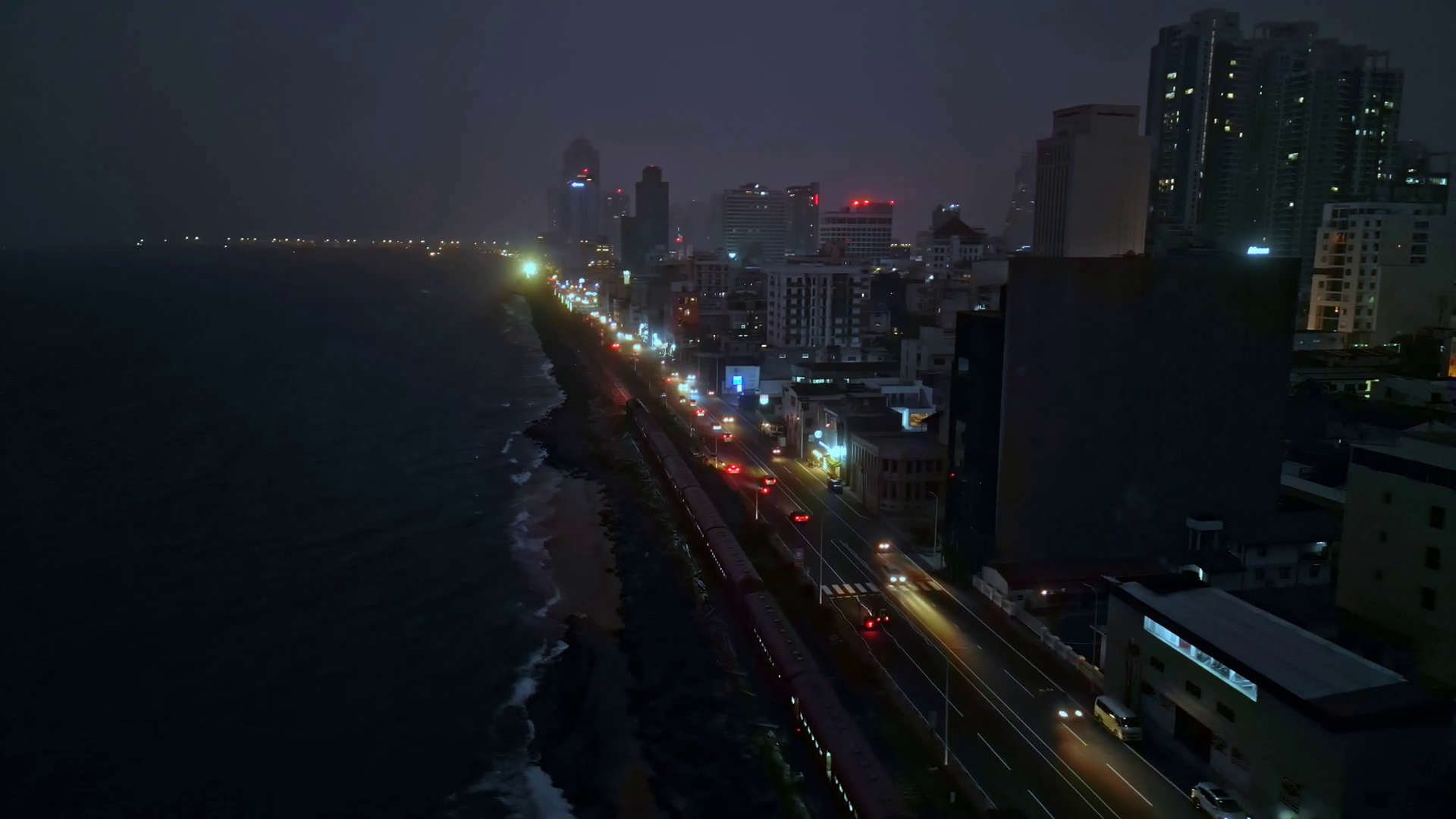 Aerial Night View Colombo Skyline Stock Footage SBV-348820154 - Storyblocks