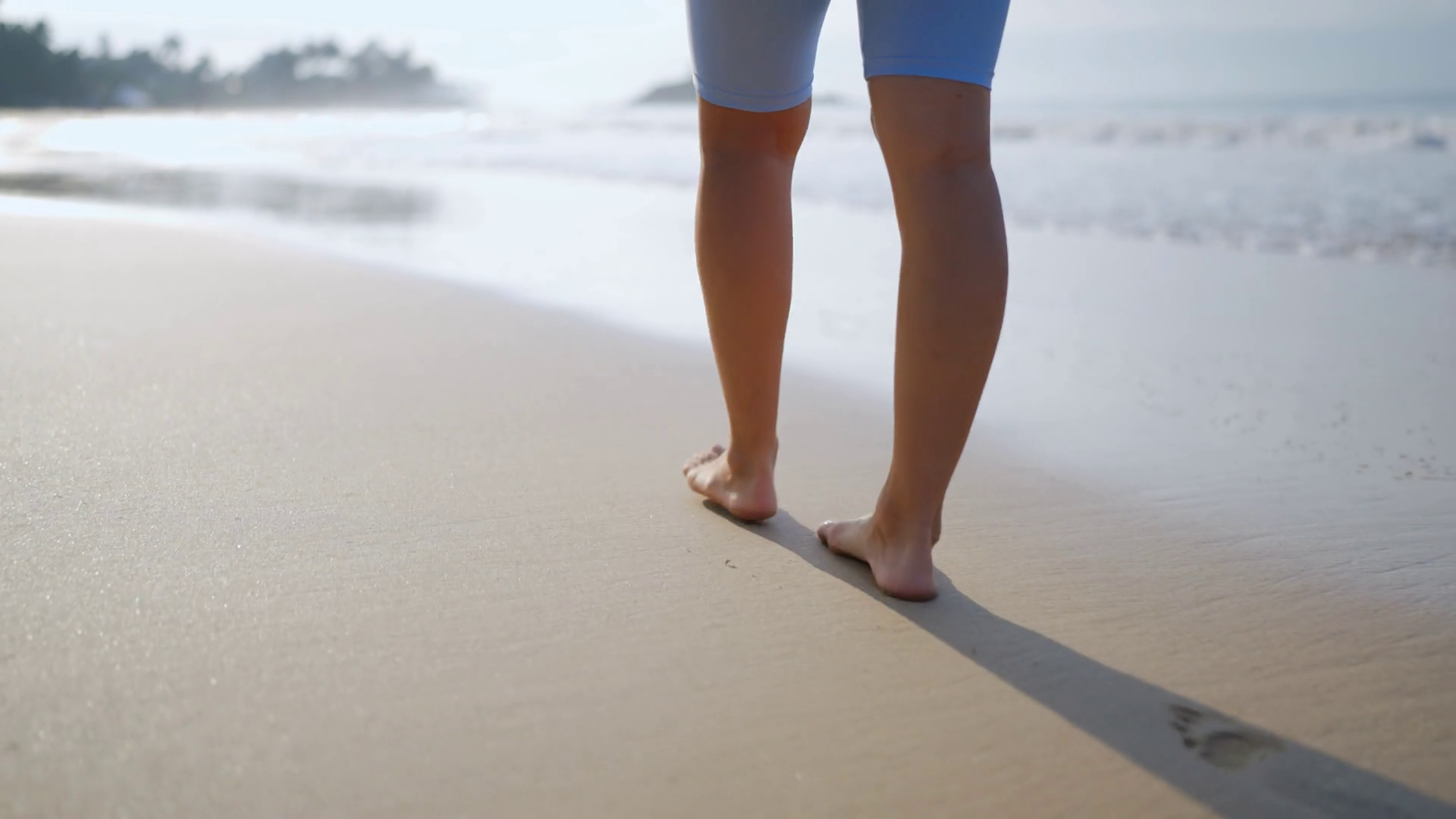 Barefoot Person Walks On Sandy Shore Clear Stock Footage SBV-348800803 ...